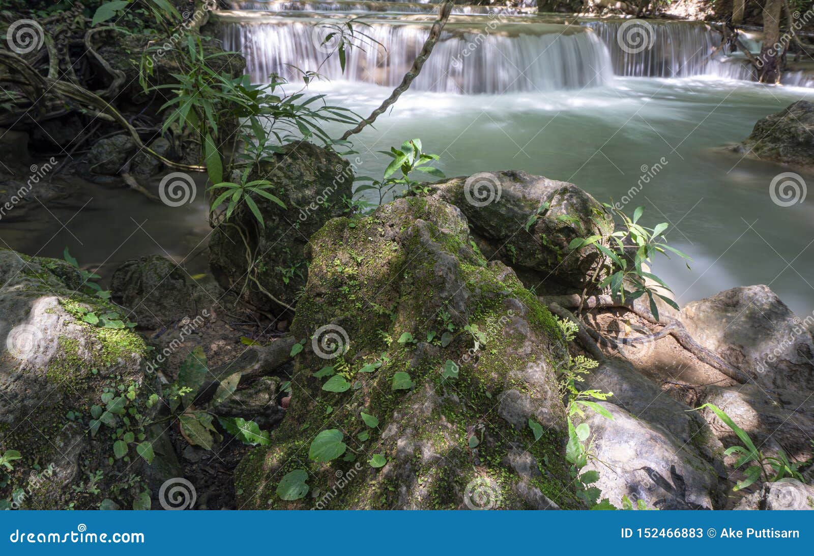 The Clean Waterfall There is an Emerald Green Colour Caused by ...