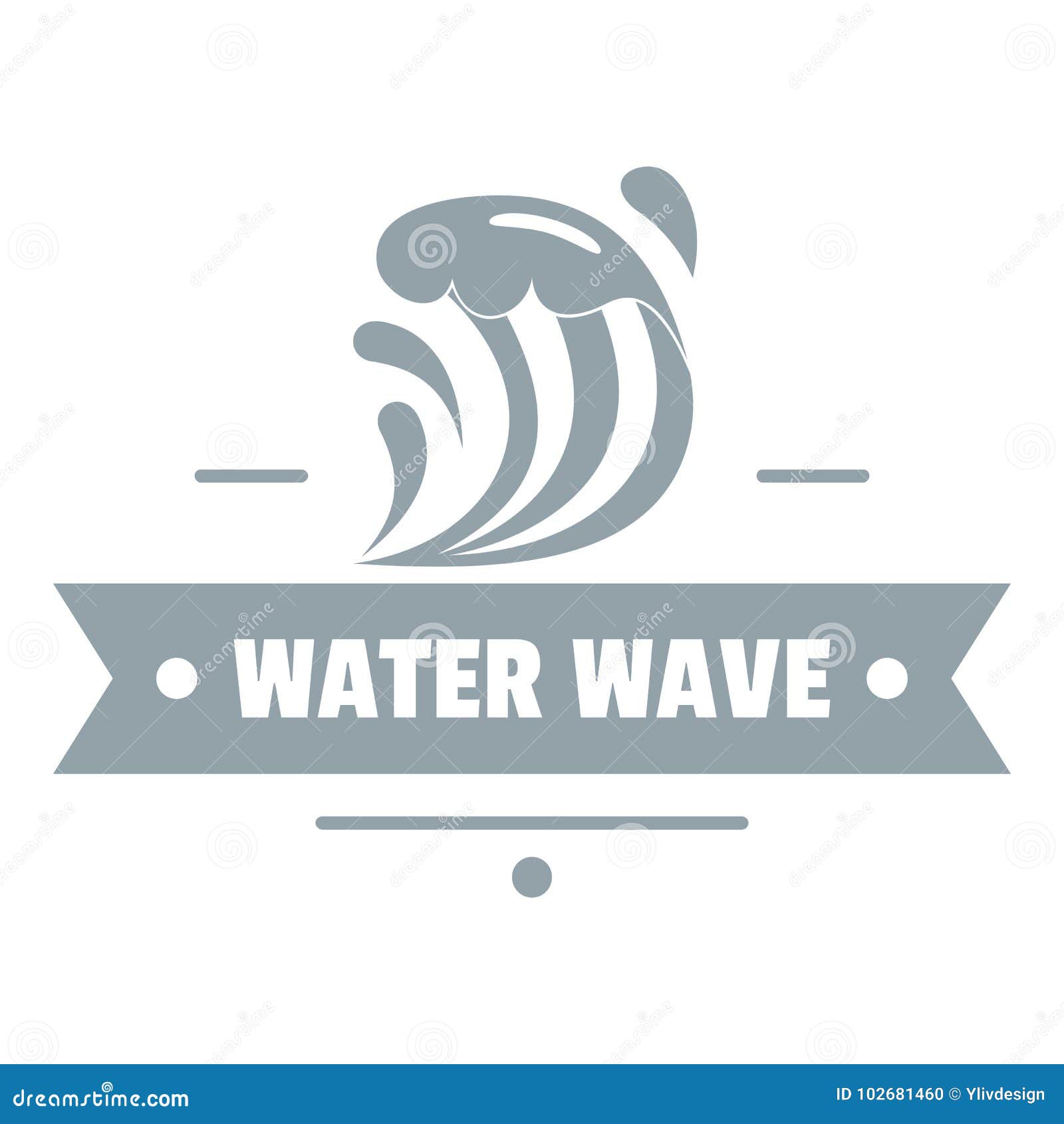Clean Wave Water Logo, Simple Gray Style Stock Vector - Illustration of ...