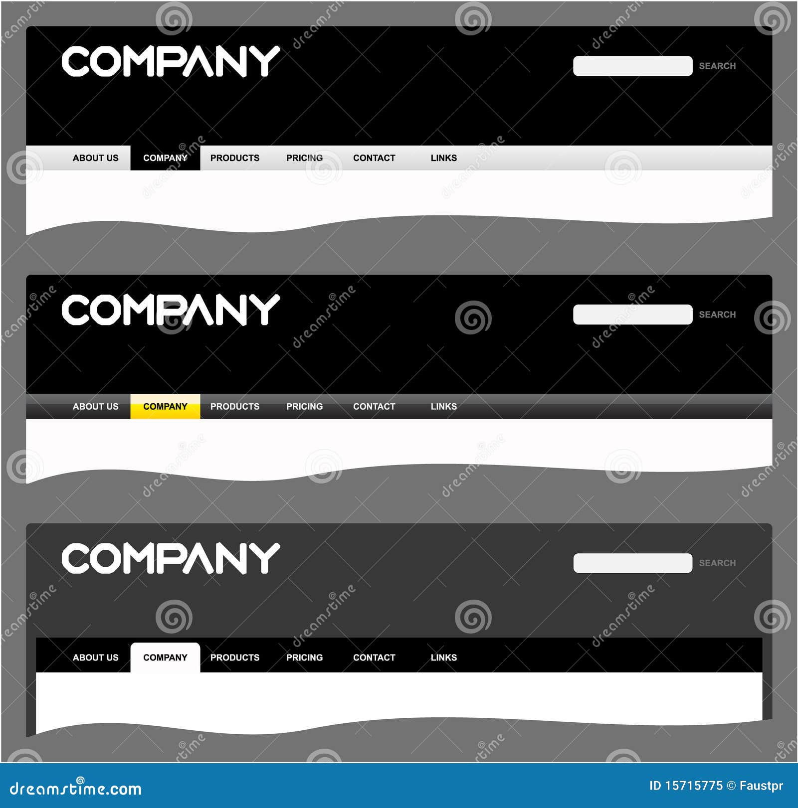 Clean web site headers stock vector. Illustration of editable - 15715775