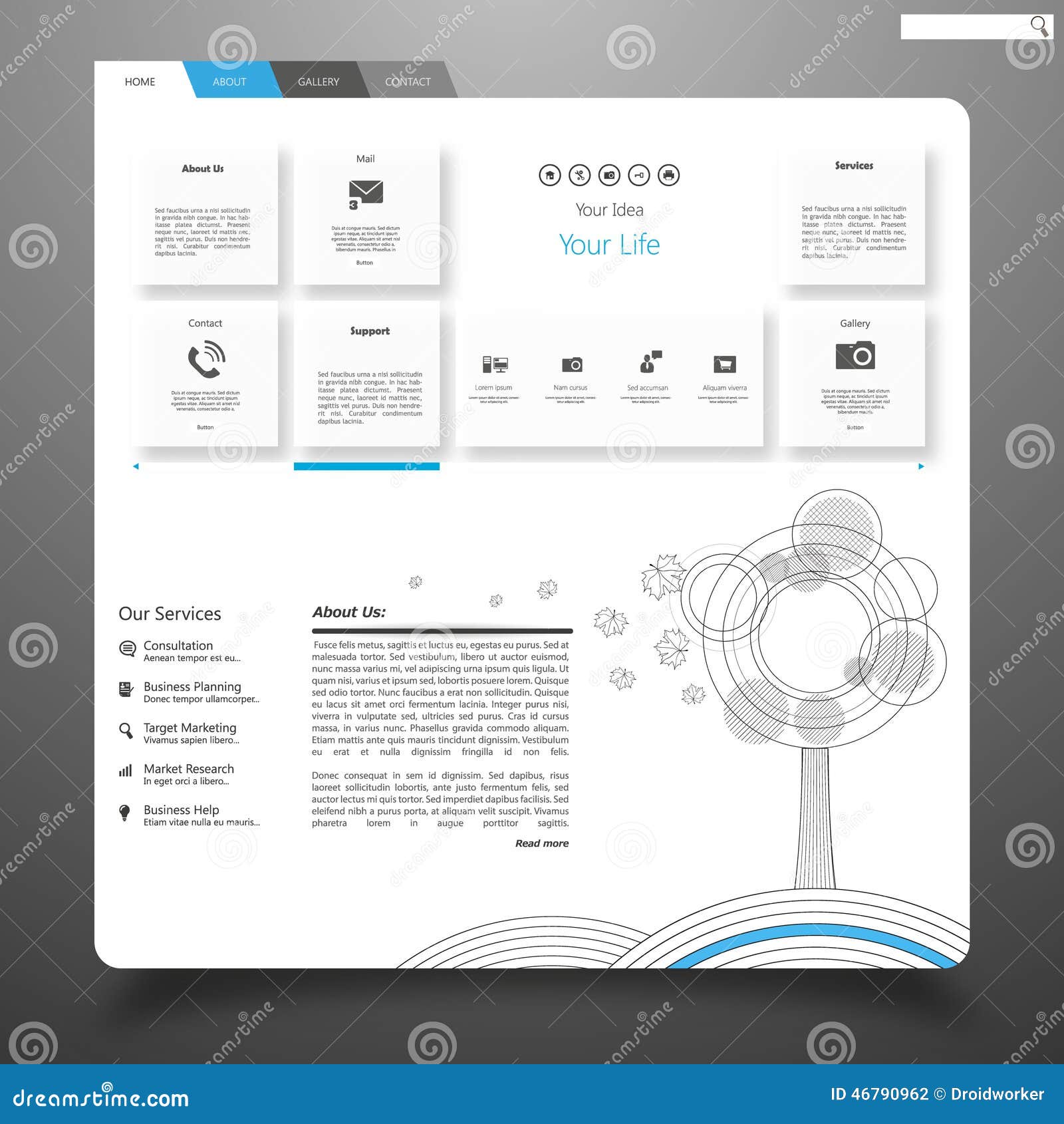 Clean Website Template Vector Eps 10 Stock Vector - Illustration of ...