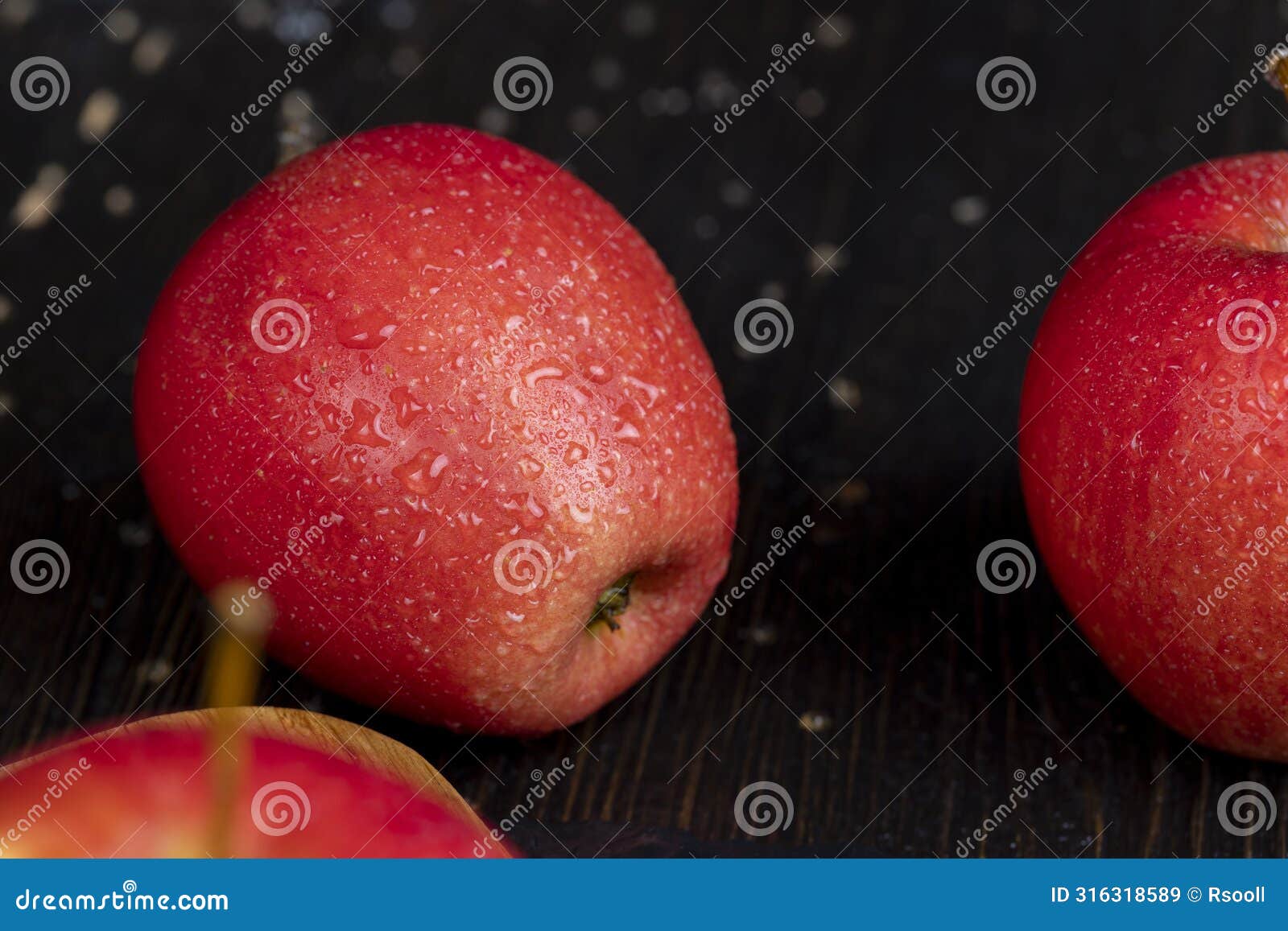 Clean Wet Red Apples , Close-up Stock Image - Image of apples, sweet ...