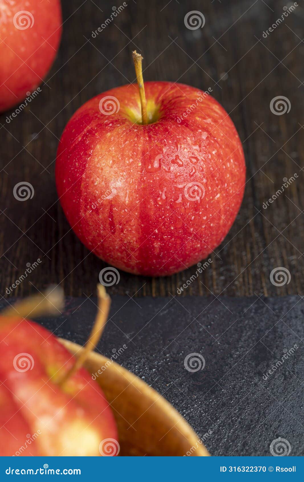Clean Wet Red Apples , Close-up Stock Photo - Image of organic, macro ...