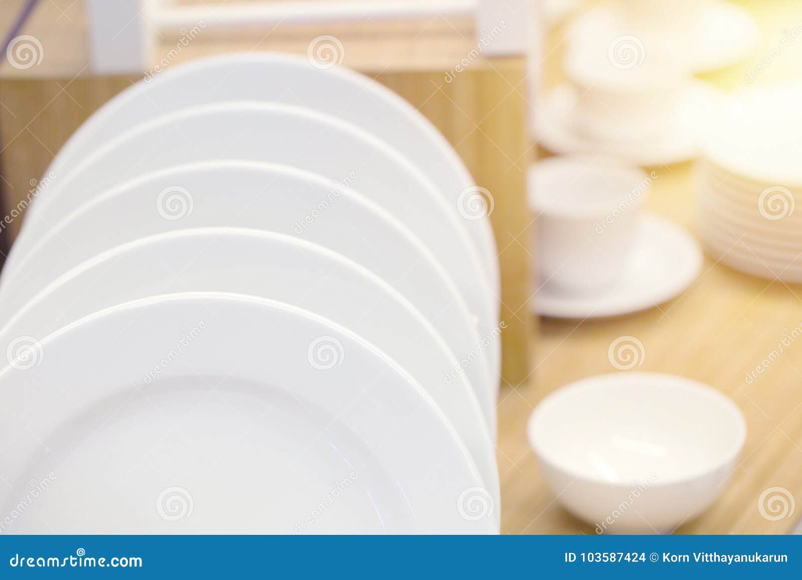 Clean White Ceramic Kitchen Dish Ware Decorative Stock Photo - Image of ...