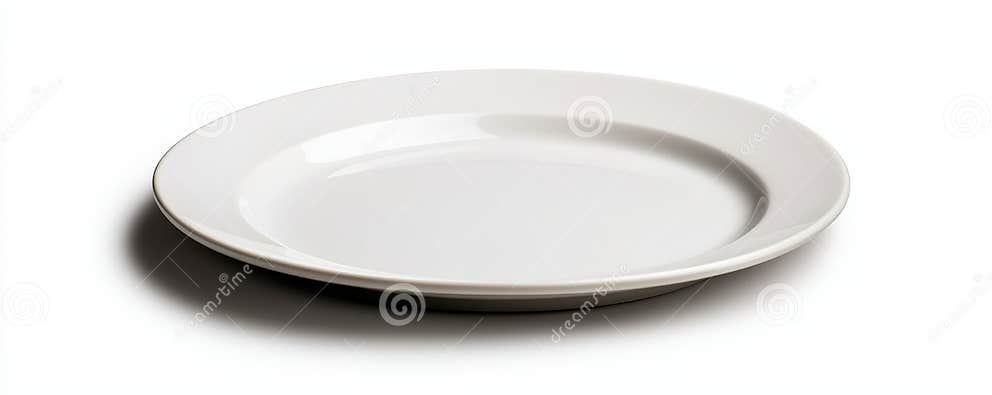 A Clean White Ceramic Plate with a Smooth Surface and Subtle Shadow ...