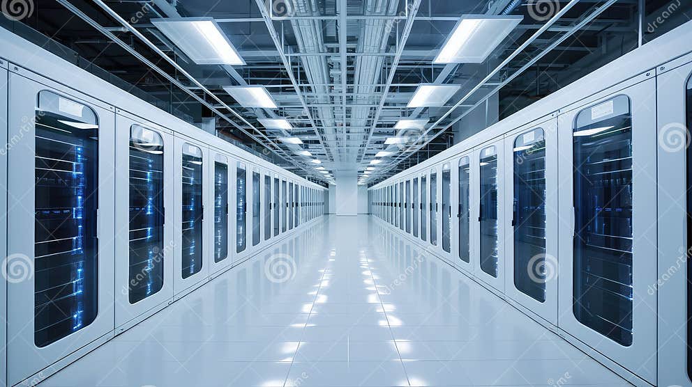 Clean white data center stock illustration. Illustration of performance ...
