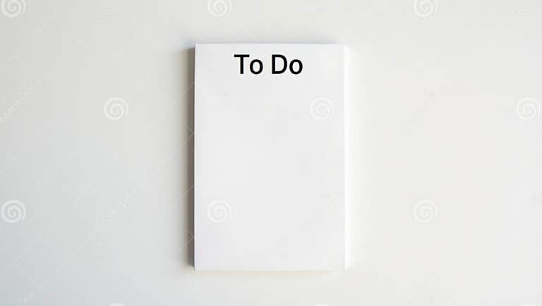 Clean White Desk with Bold To Do on Empty Notepad for Organizing Tasks ...