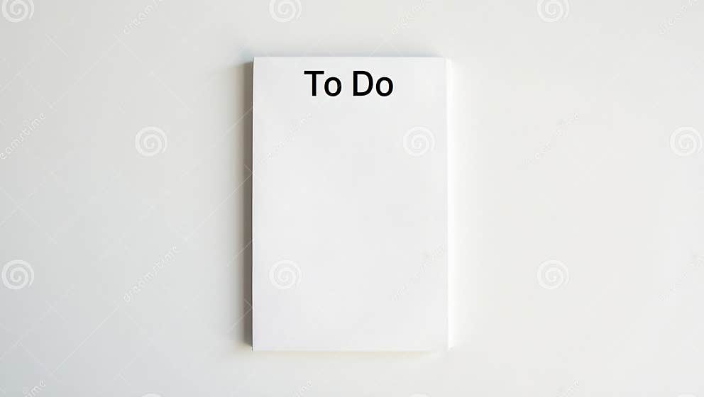 Clean White Desk with Bold To Do on Empty Notepad for Organizing Tasks ...
