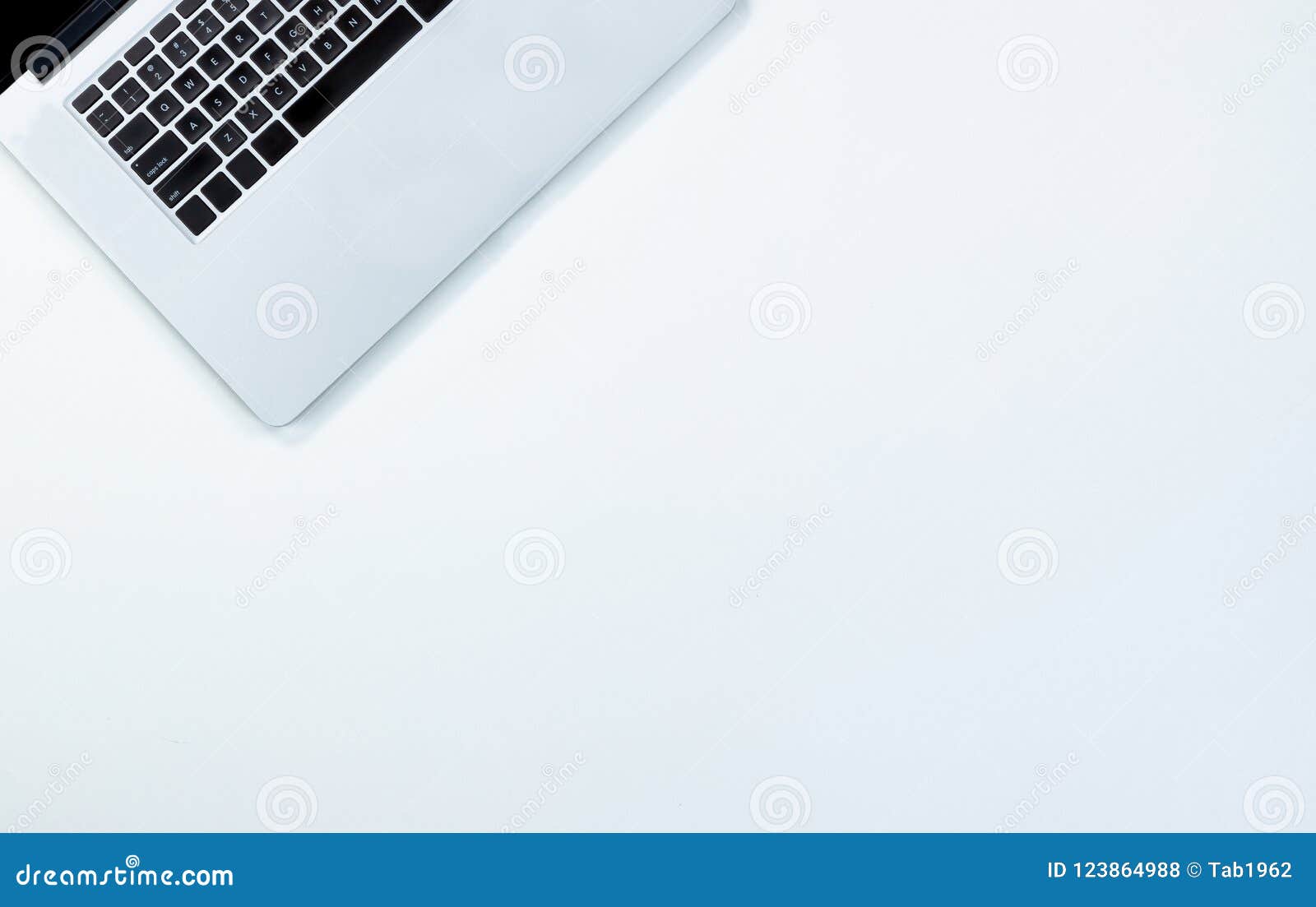 Clean White Desktop with Mobile Computer Stock Photo - Image of laptop ...