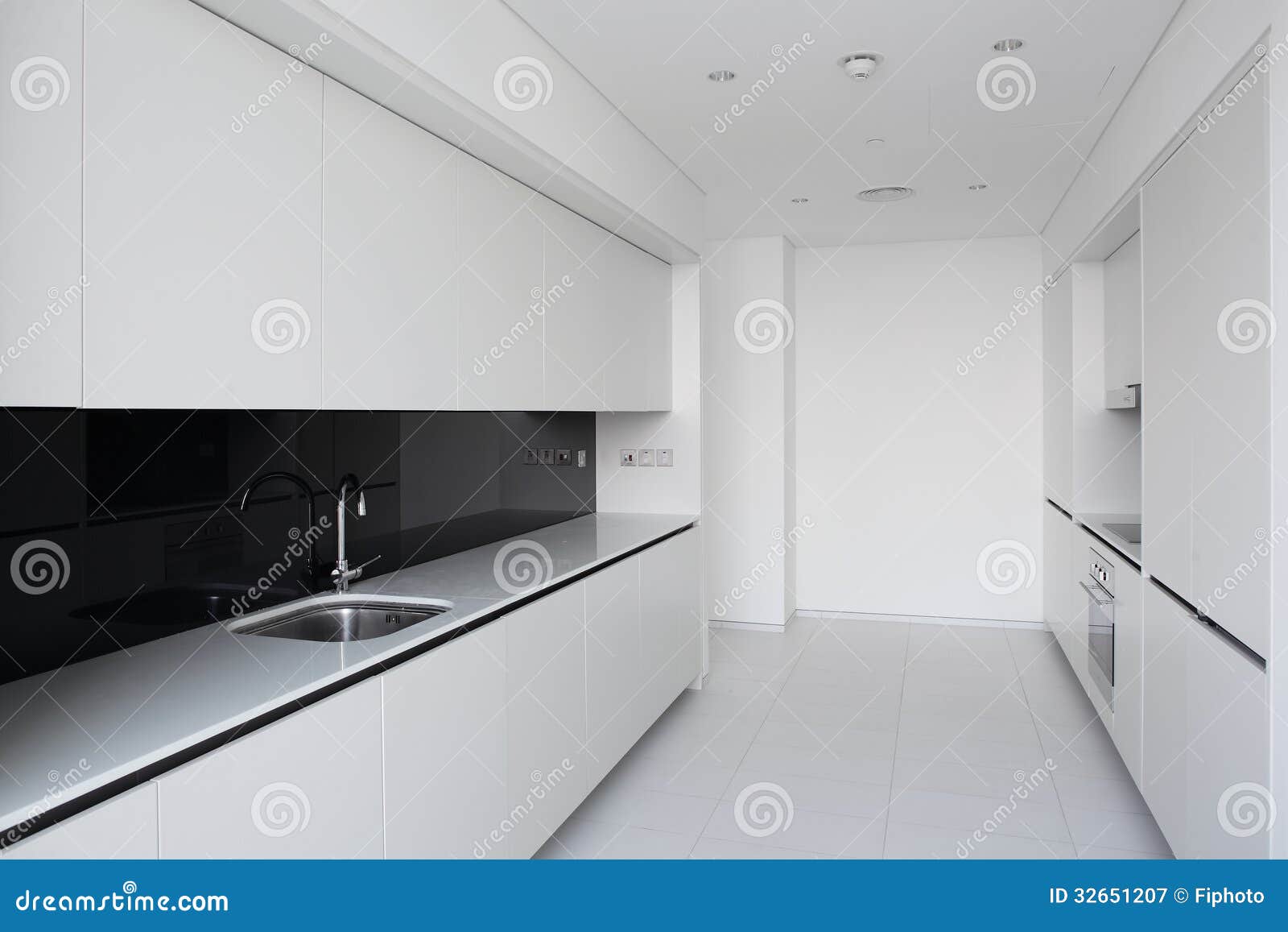 Clean White European Kitchen Stock Image - Image of kitchen ...
