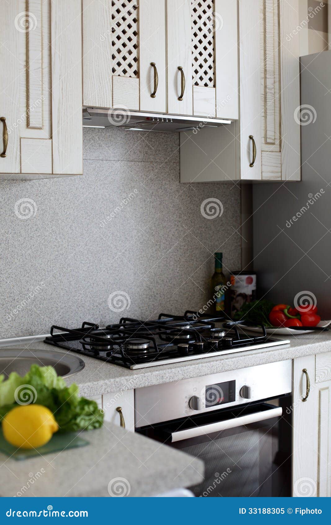 Clean White European Kitchen Stock Image - Image of modern ...