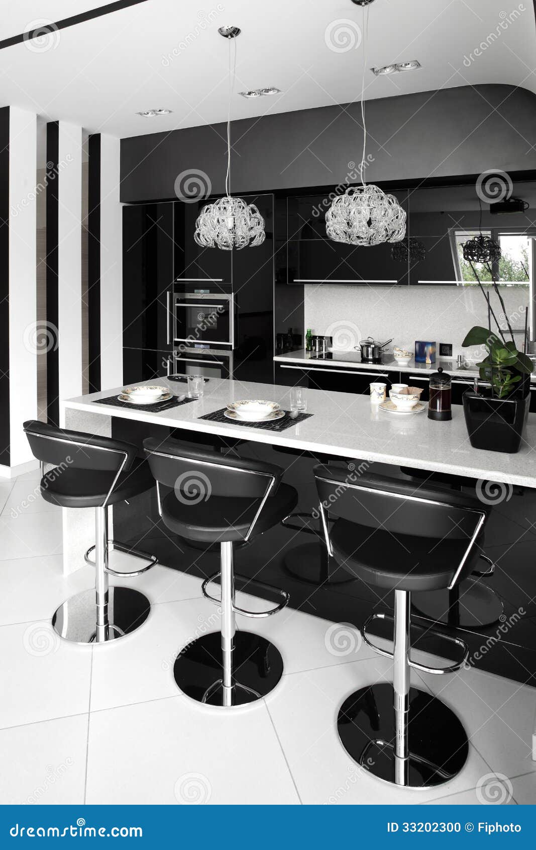 Clean White European Kitchen Stock Photo - Image of cabinets, economy ...