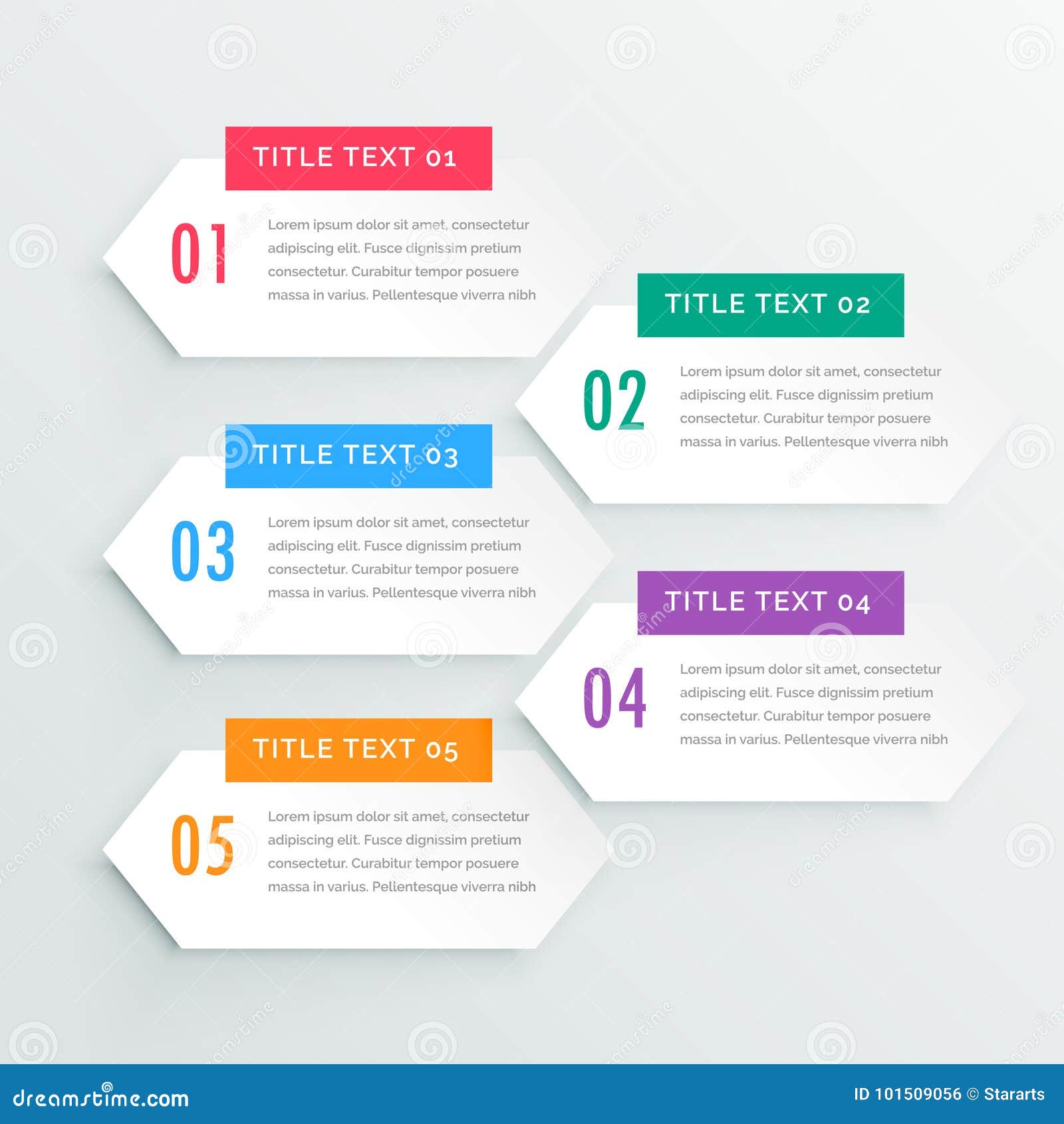 Key Infographic. Five Colored Items. Vector Illustration ...