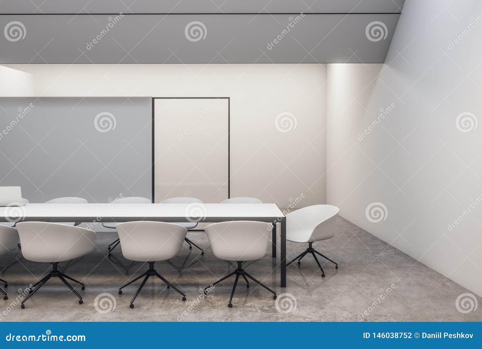 Clean white meeting room stock illustration. Illustration of glass ...