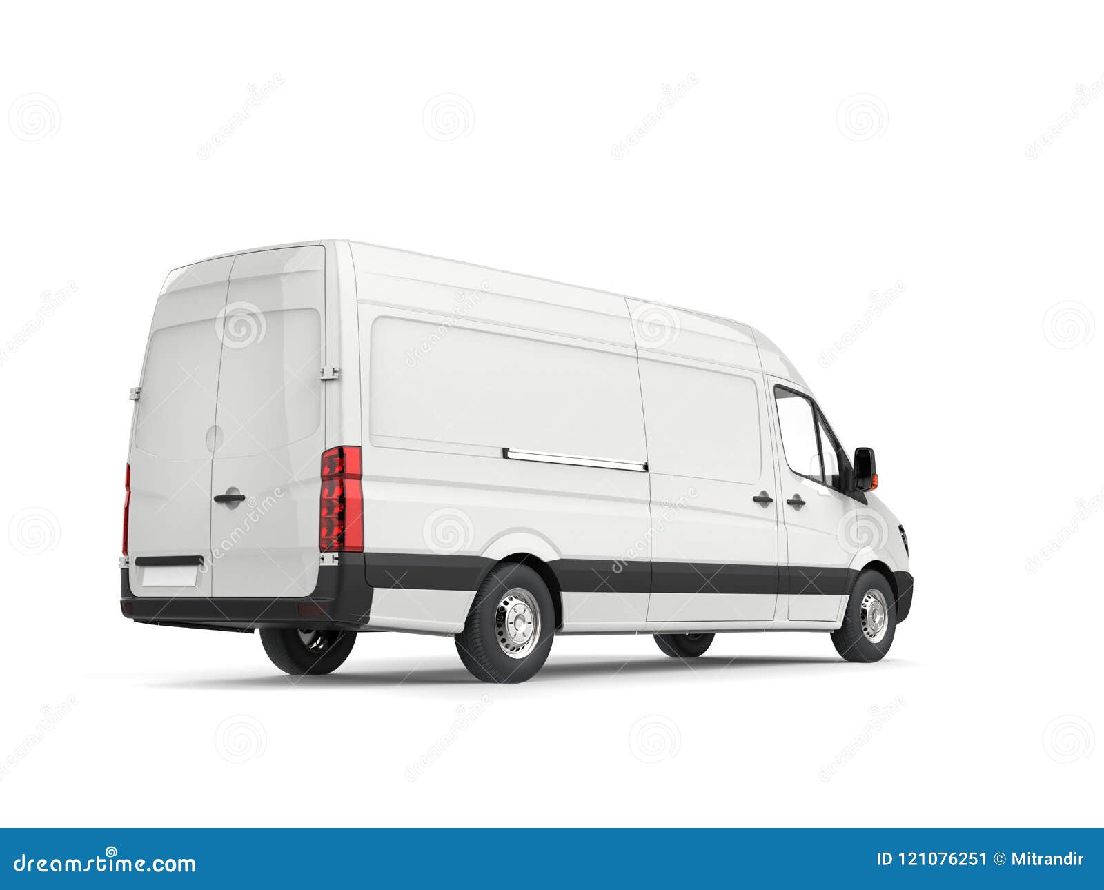 Clean White Modern Delivery Van - Rear View Stock Illustration ...
