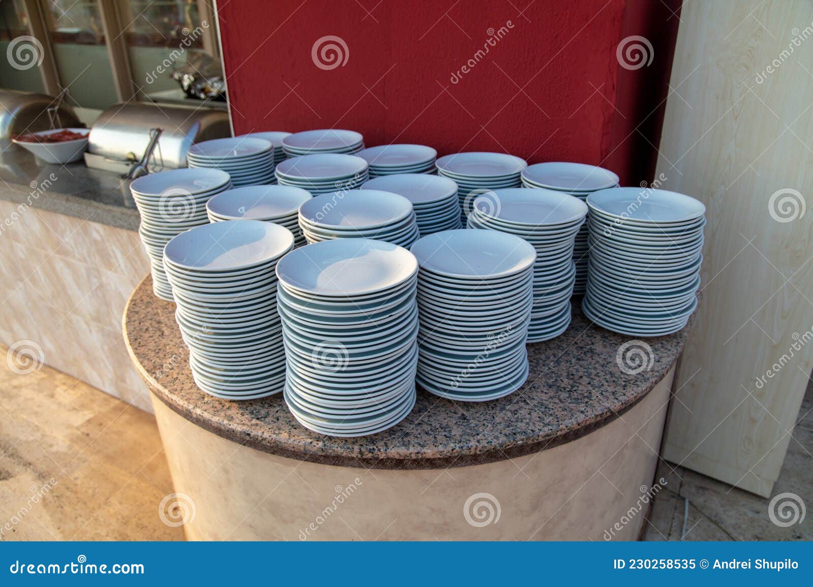 Clean White Plates in the Kitchen Stock Image - Image of household ...