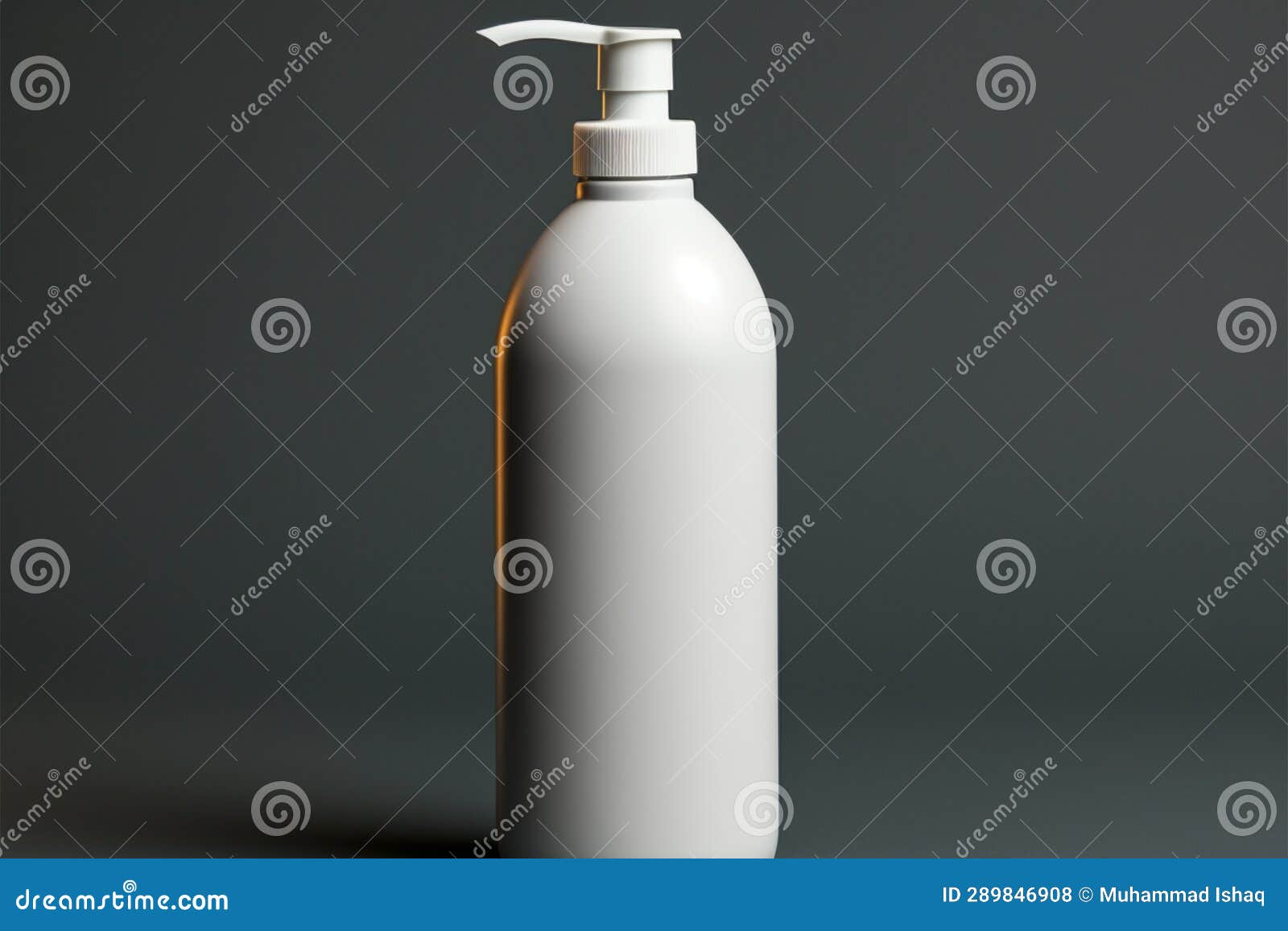 Clean White Pump Bottle Contrasts with a Muted Gray Backdrop Stock ...