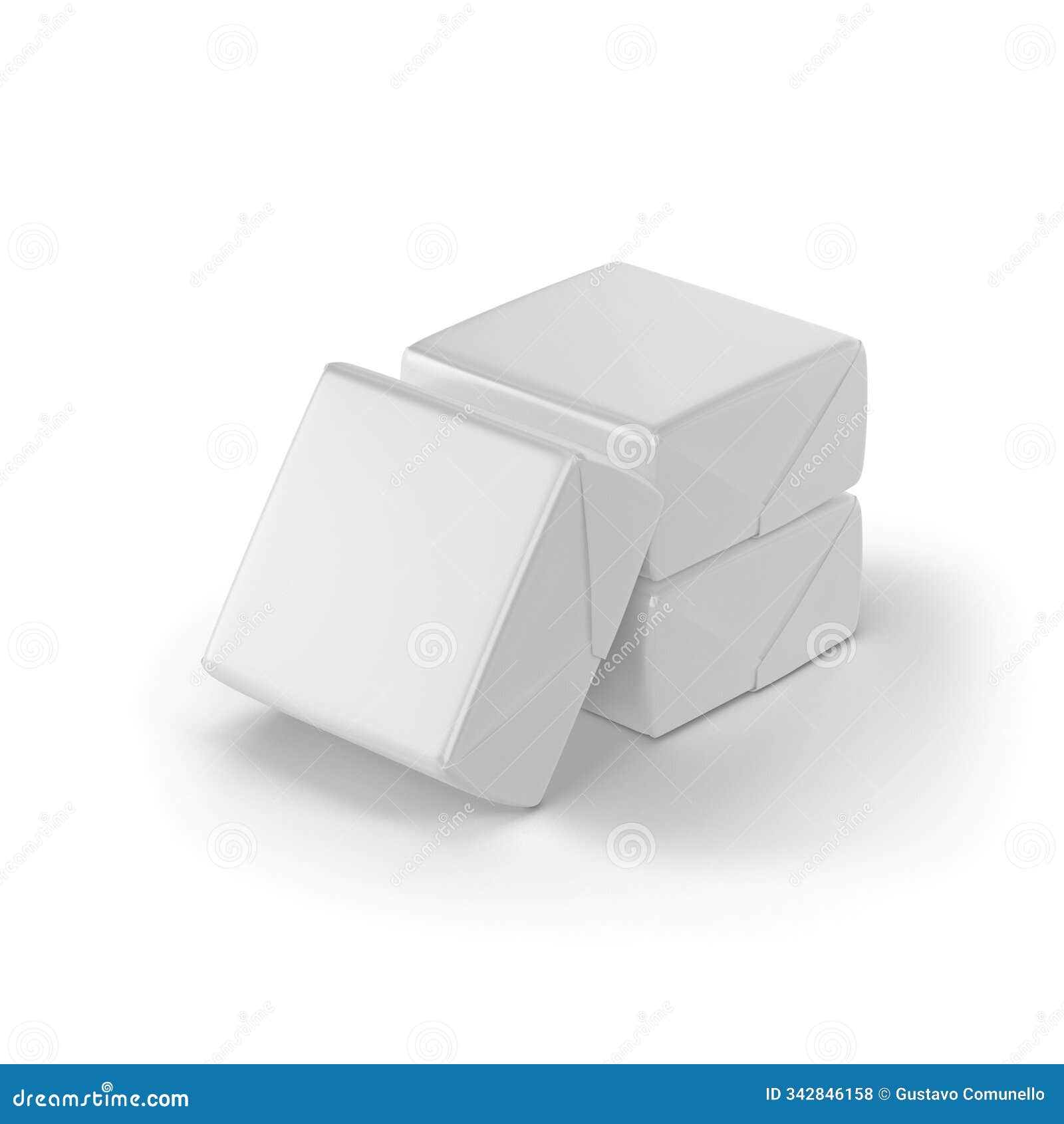 Clean White Rectangular Cardboard Box with Neatly Folded Edges Stock ...