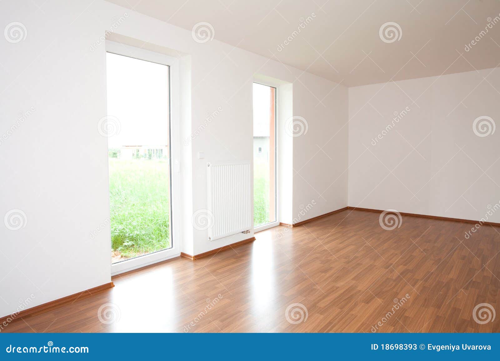 Clean white room interior stock image. Image of parquet - 18698393