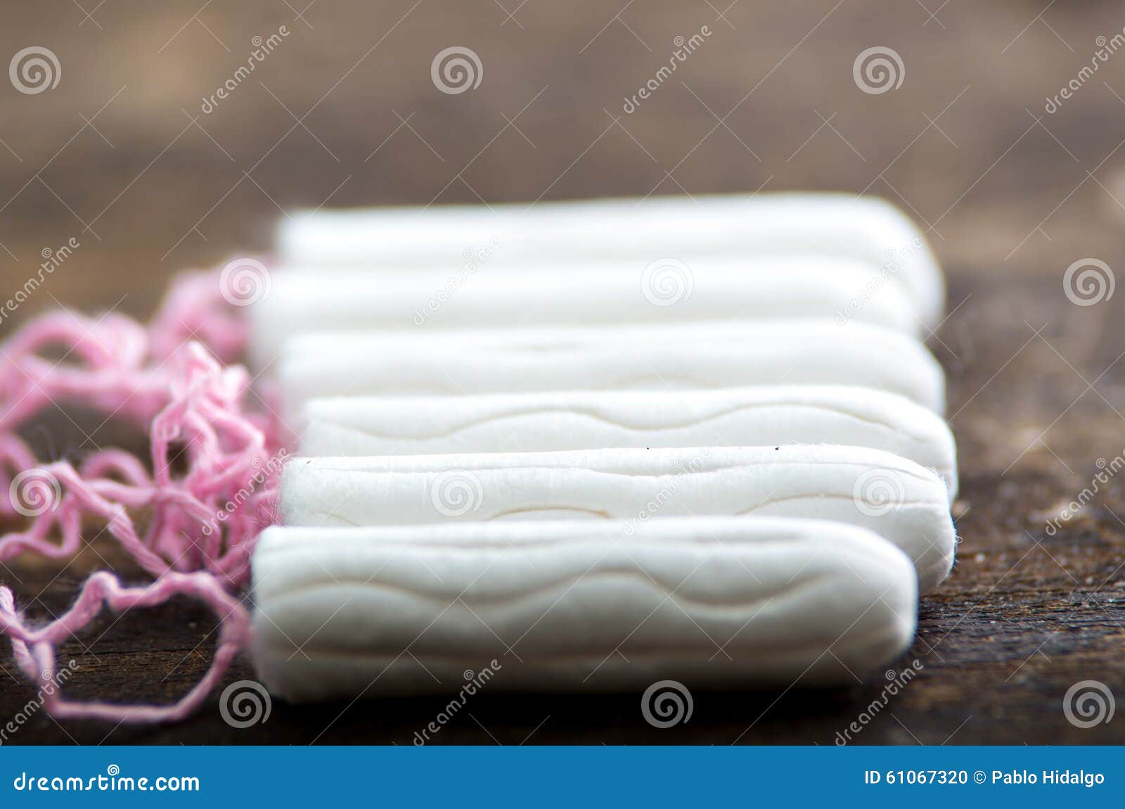 Clean White Tampons Lying on Wooden Surface Stock Photo - Image of ...