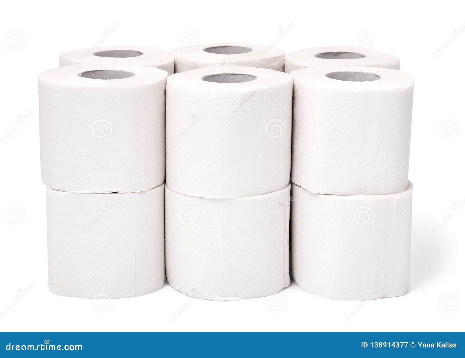 Clean White Tissue Paper Rolls on White Background. Toilet Paper Roll ...