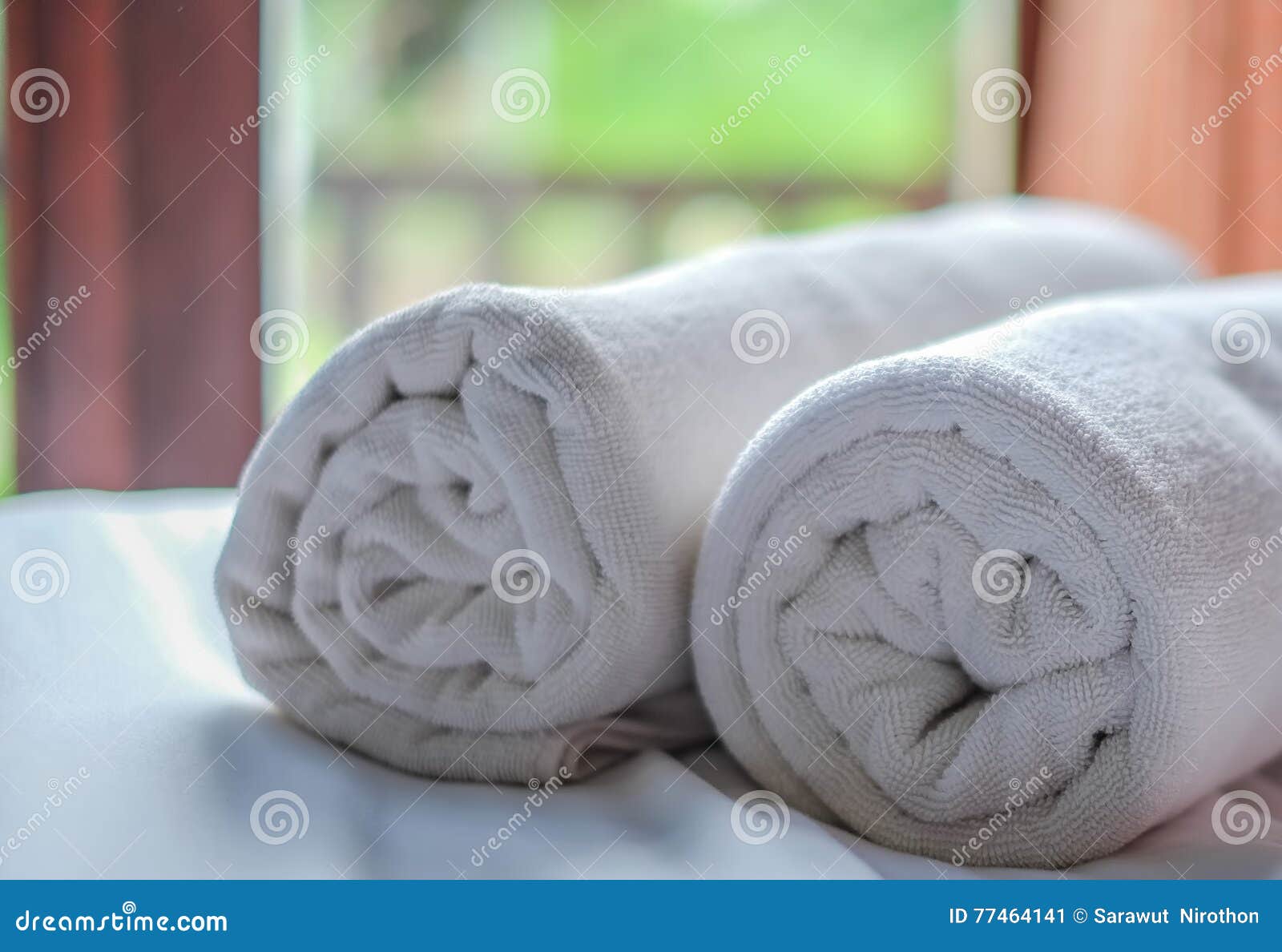 Clean white towel roll. stock image. Image of cotton - 77464141