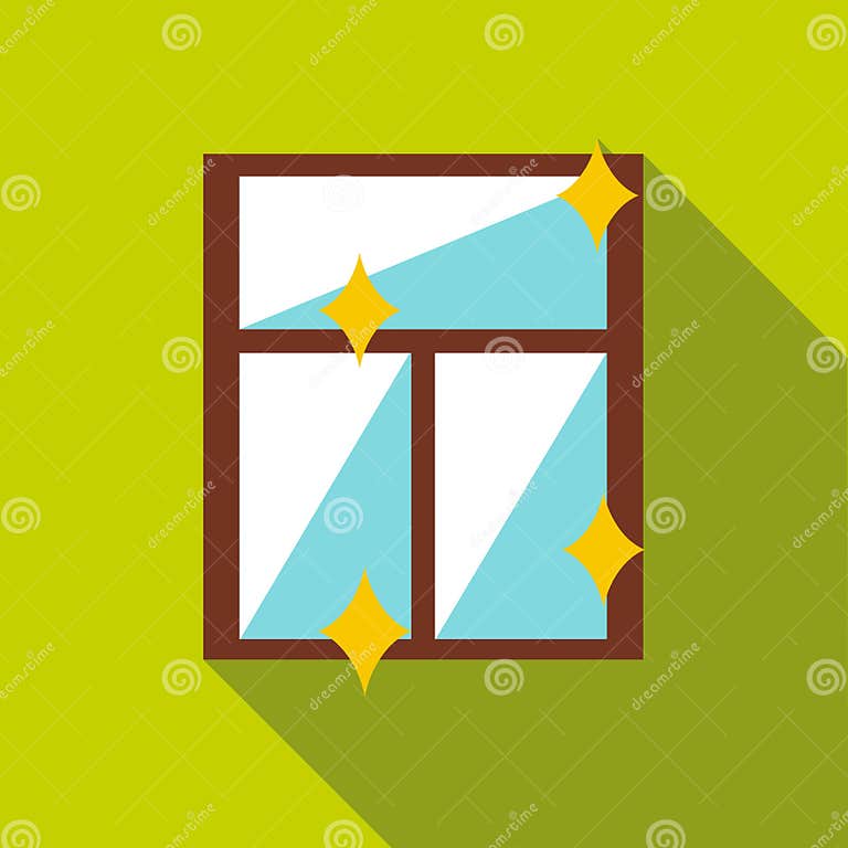 Clean Window Icon, Flat Style Stock Vector - Illustration of real ...