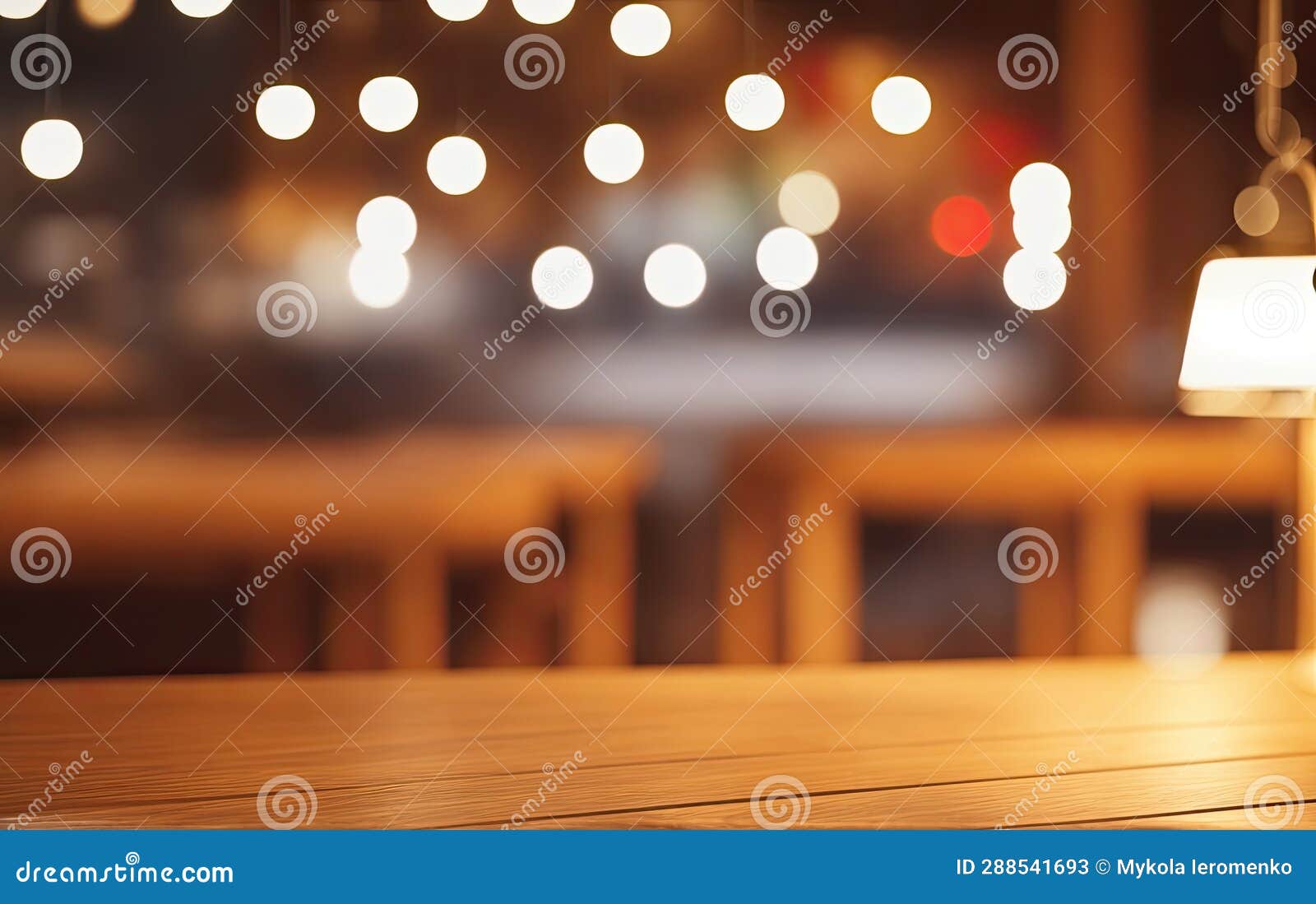 Clean Wooden Table on a Blurred Background Background Stock ...