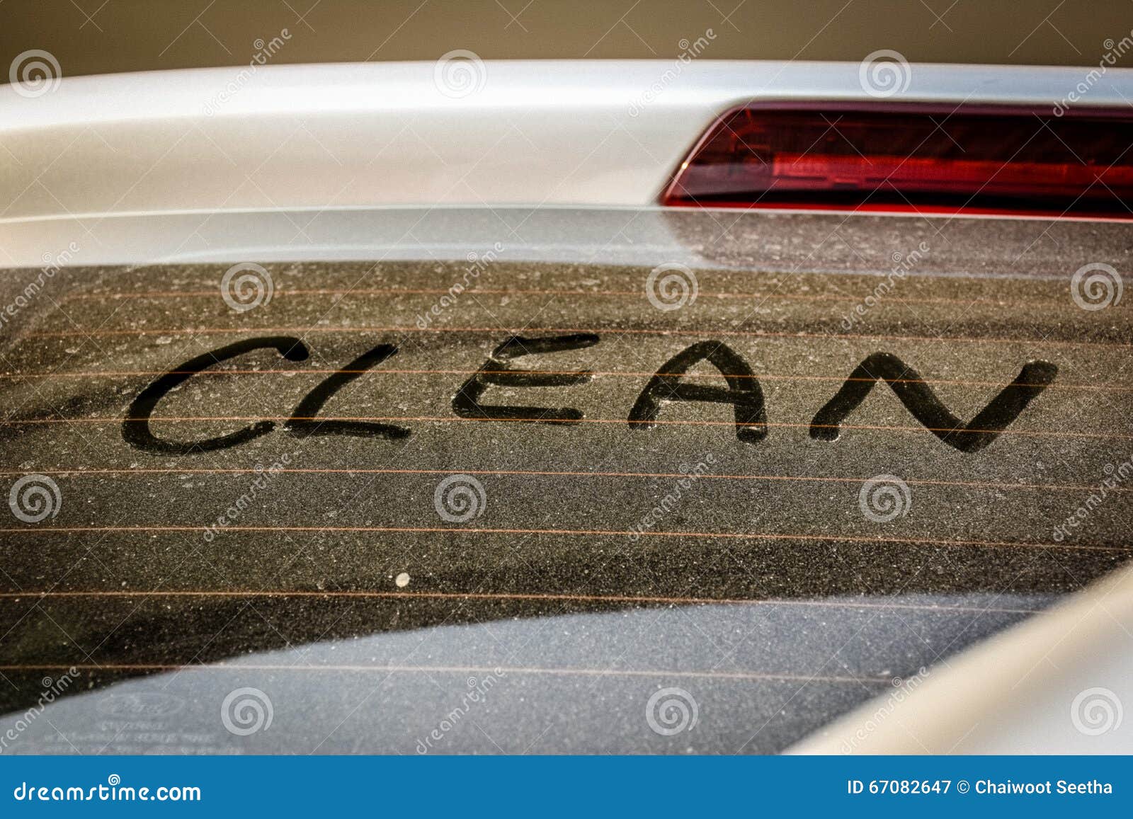 Clean Word Hand Writing on the Dust Stock Image - Image of close ...