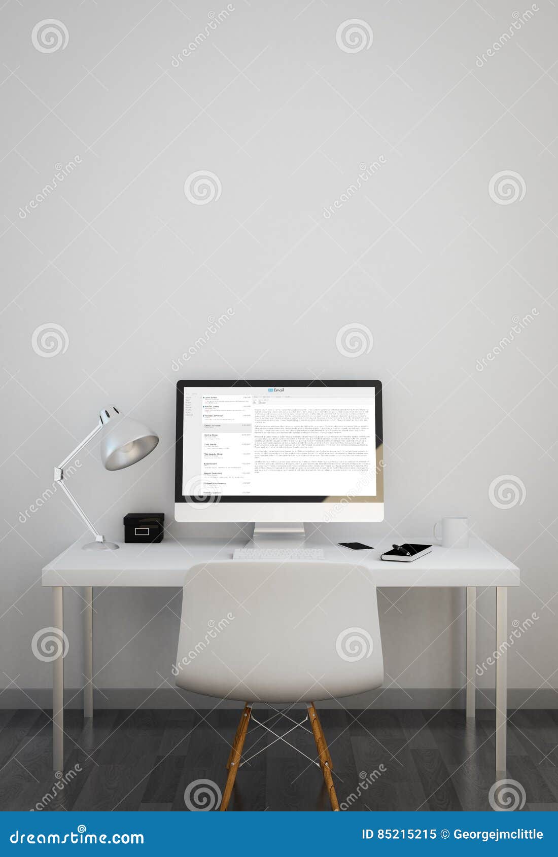 Clean Workspace with Mail Software Stock Illustration - Illustration of ...