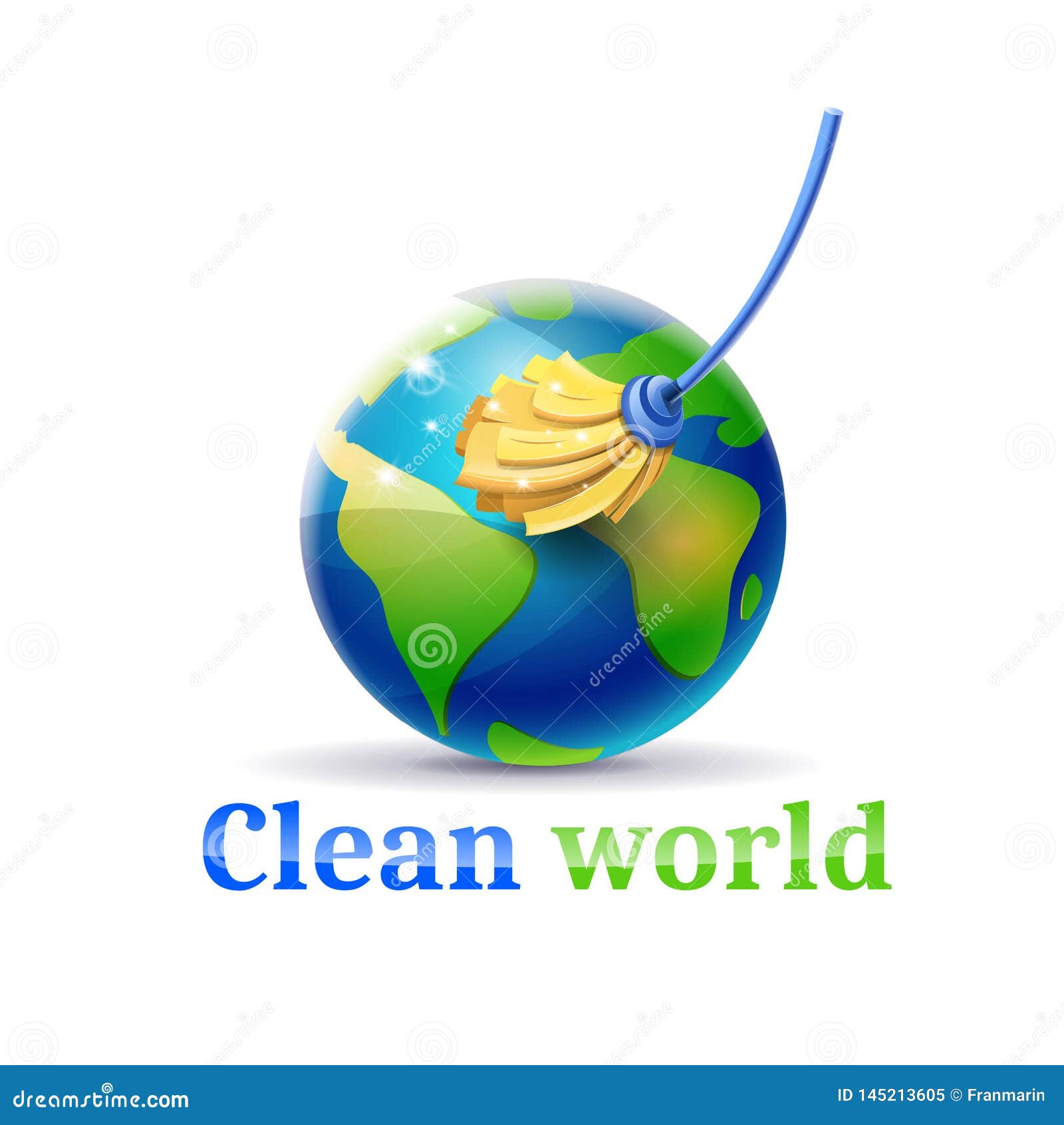 Clean the World of Pollution and Garbage Stock Vector - Illustration of ...