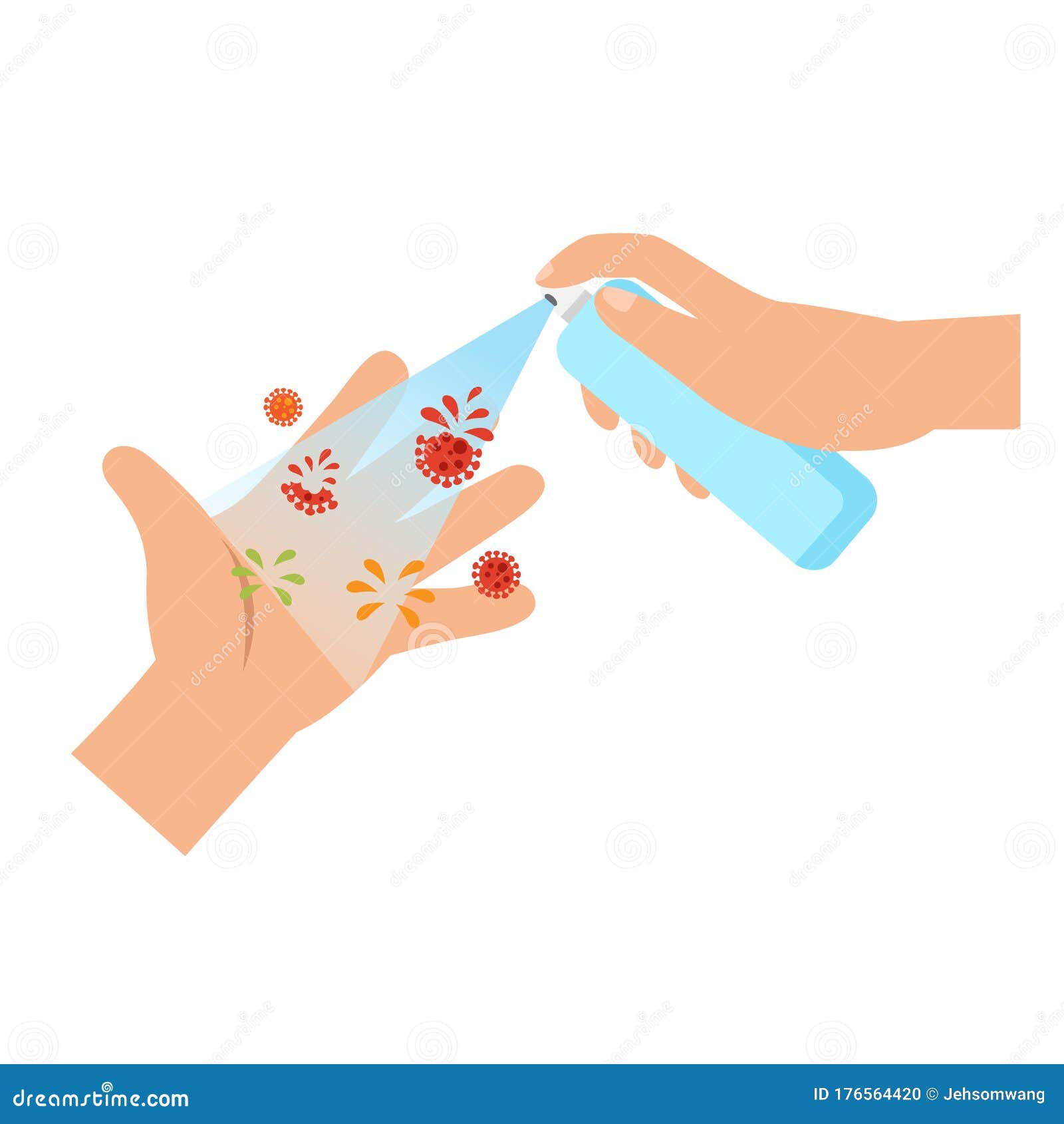 Clean Your Hands,using Alcohol Spray Stock Vector - Illustration of ...