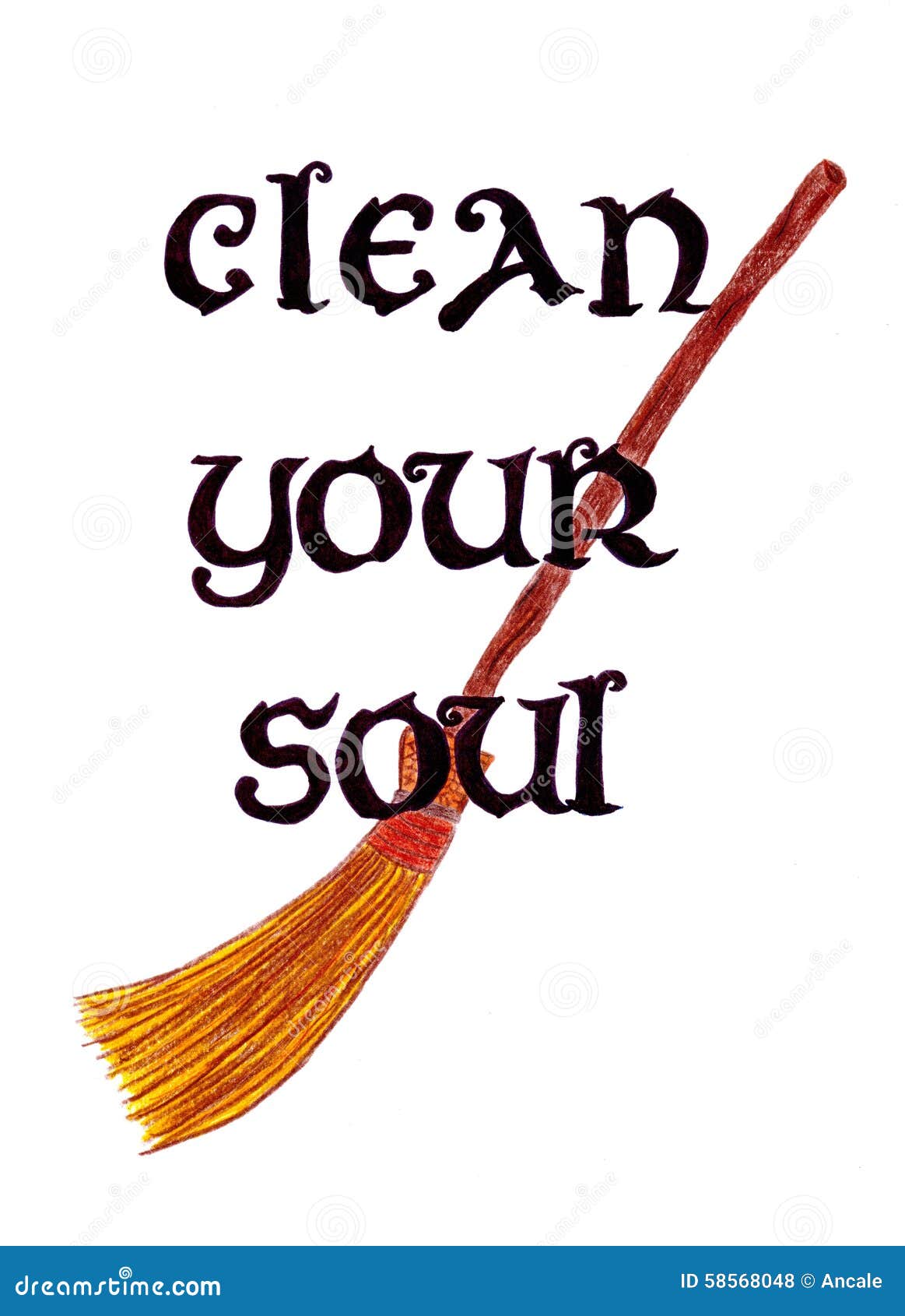 Clean your soul stock illustration. Illustration of broom - 58568048