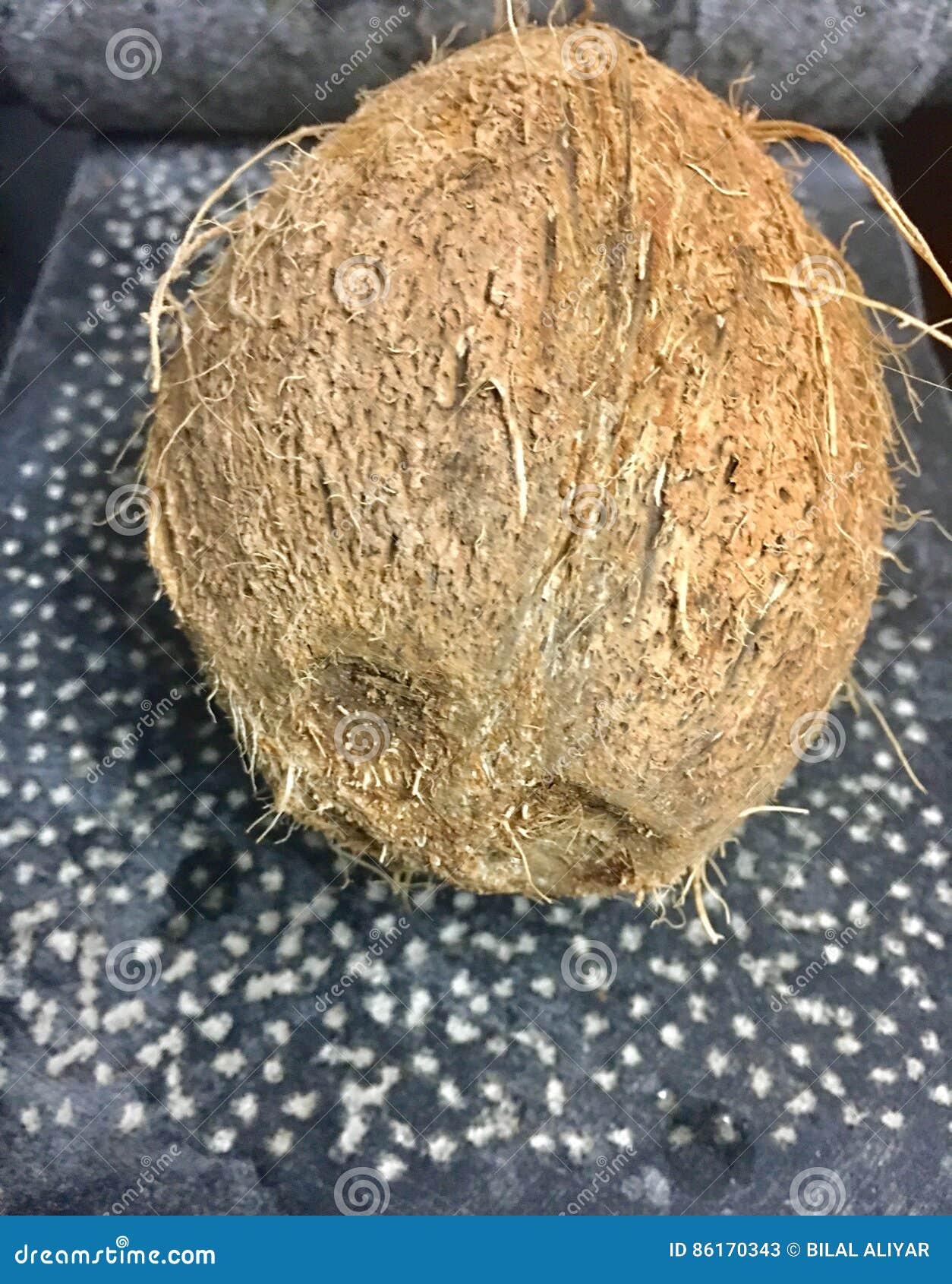 Cleaned Coconut in rock stock image. Image of kitchen - 86170343