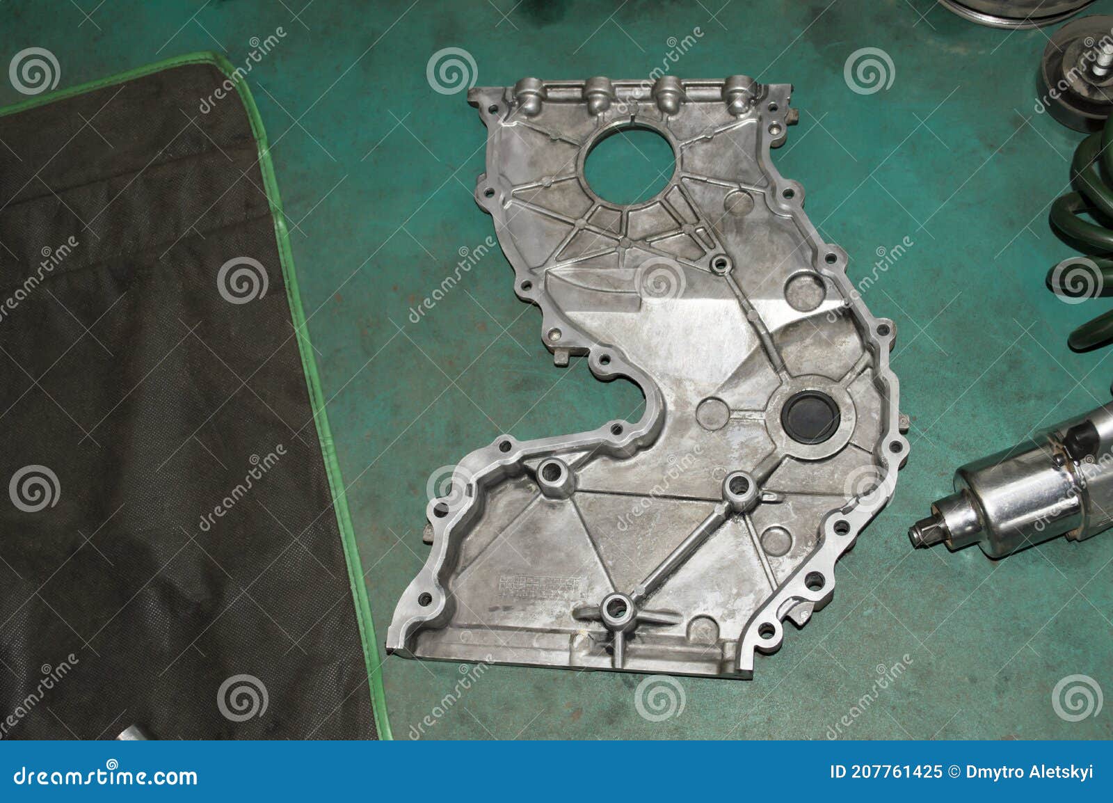 Cleaned front engine cover stock image. Image of garage - 207761425