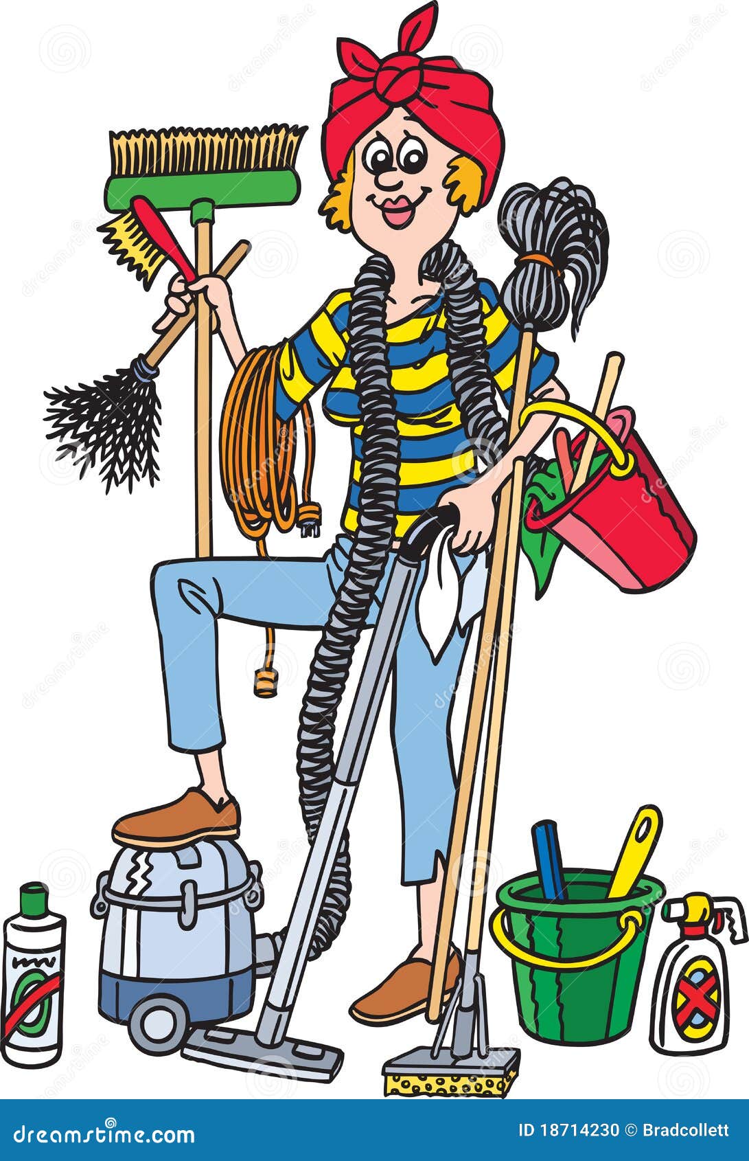 Cleaner stock vector. Illustration of woman, cartoon - 18714230