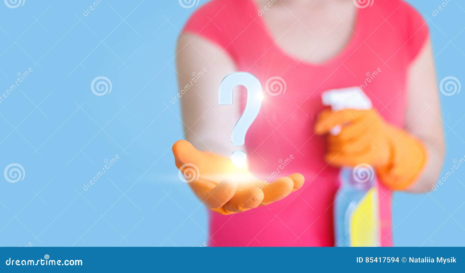 Cleaner answers questions. stock photo. Image of help - 85417594