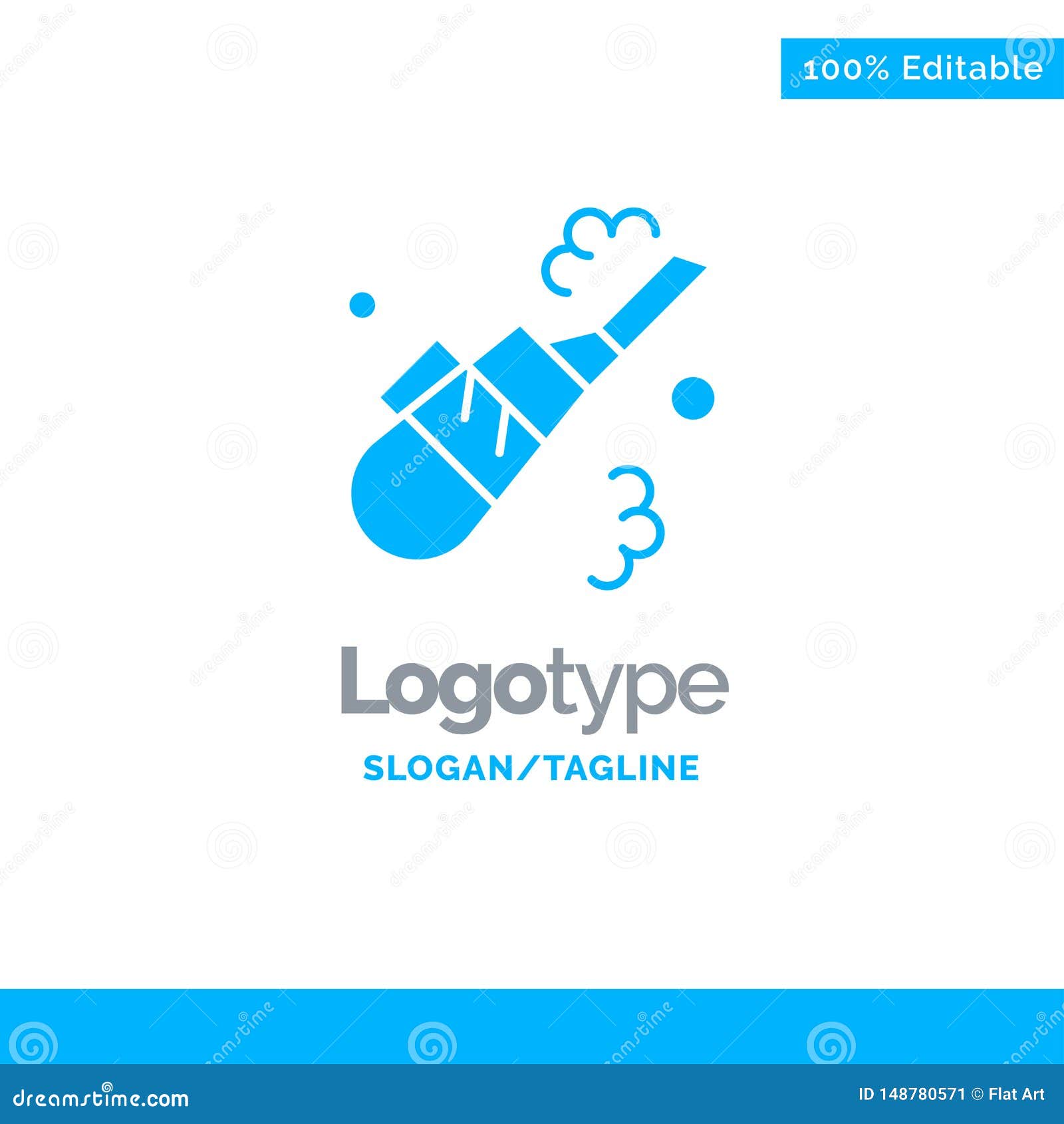 Cleaner, Cleaning, Vacuum, Pipe Blue Solid Logo Template. Place for ...