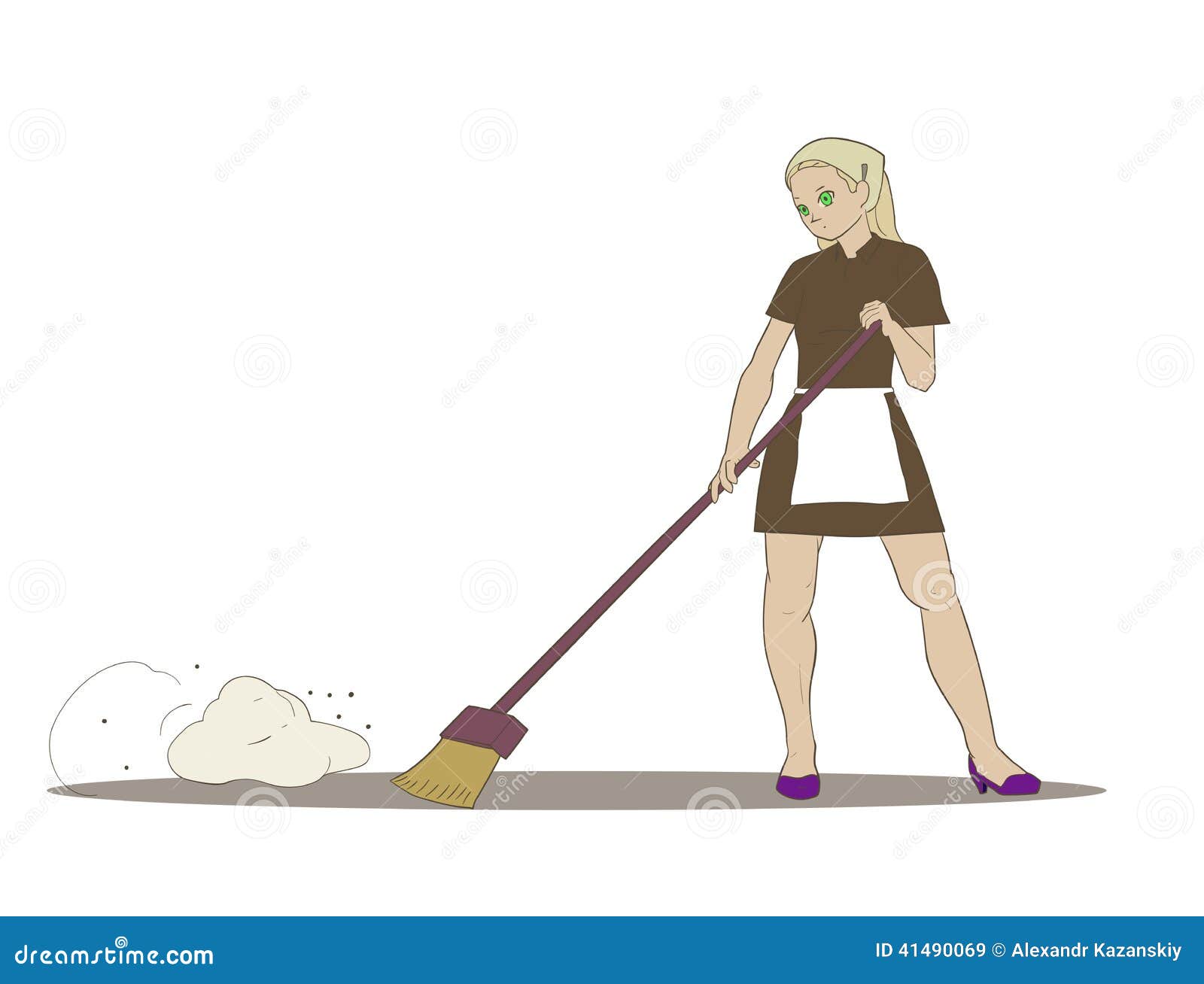 Cleaner girl stock vector. Illustration of clean, cleaning - 41490069