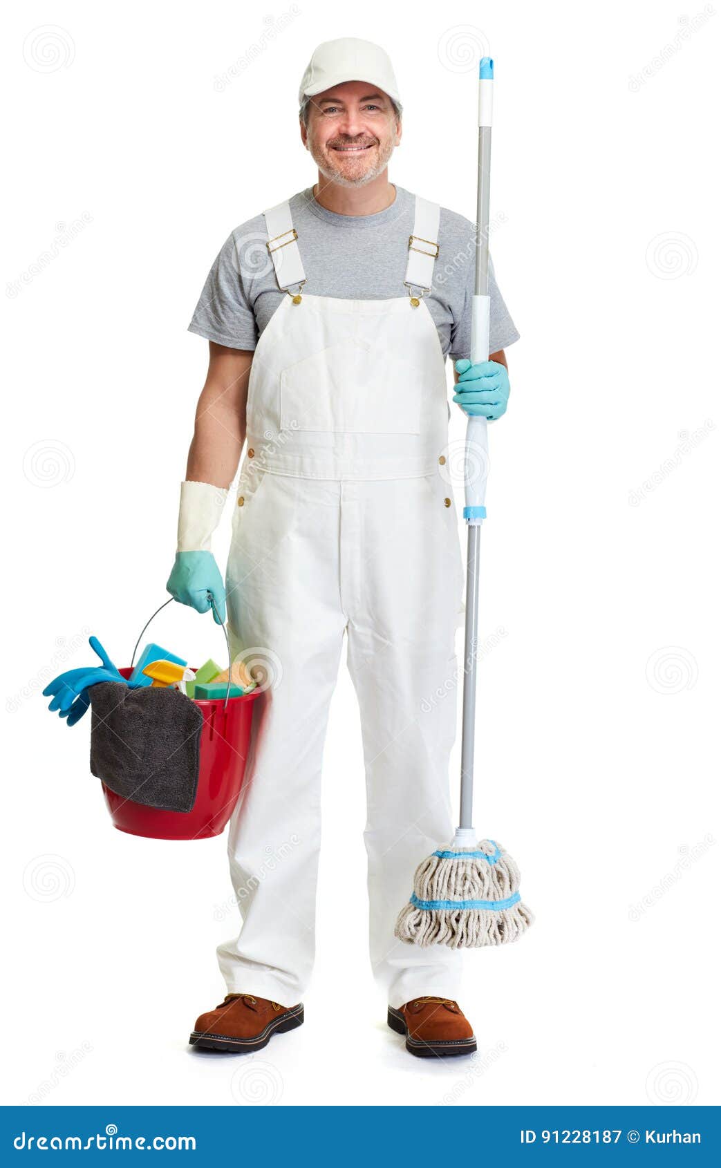 Cleaner man stock image. Image of dust, mopping, cheerful - 91228187