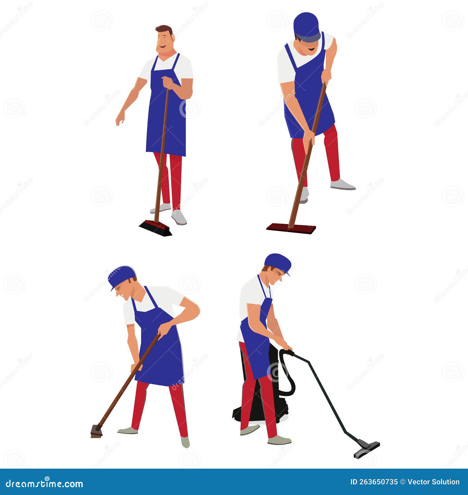 Cleaner Men Icon Illustration Stock Illustration - Illustration of ...