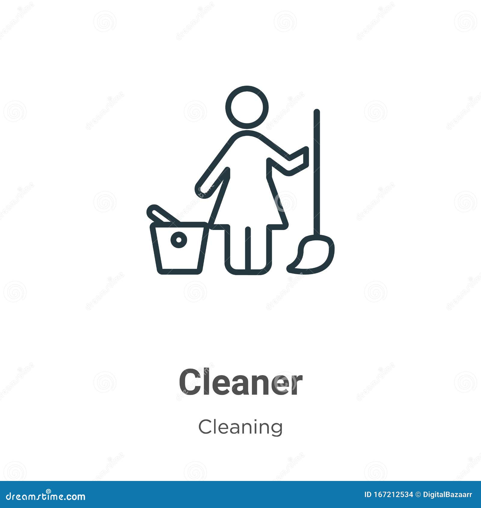 Cleaner Outline Vector Icon. Thin Line Black Cleaner Icon, Flat Vector ...