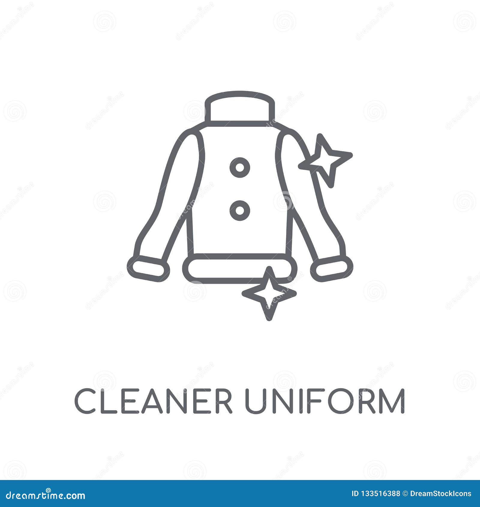 Cleaner Uniform Linear Icon. Modern Outline Cleaner Uniform Logo Stock ...