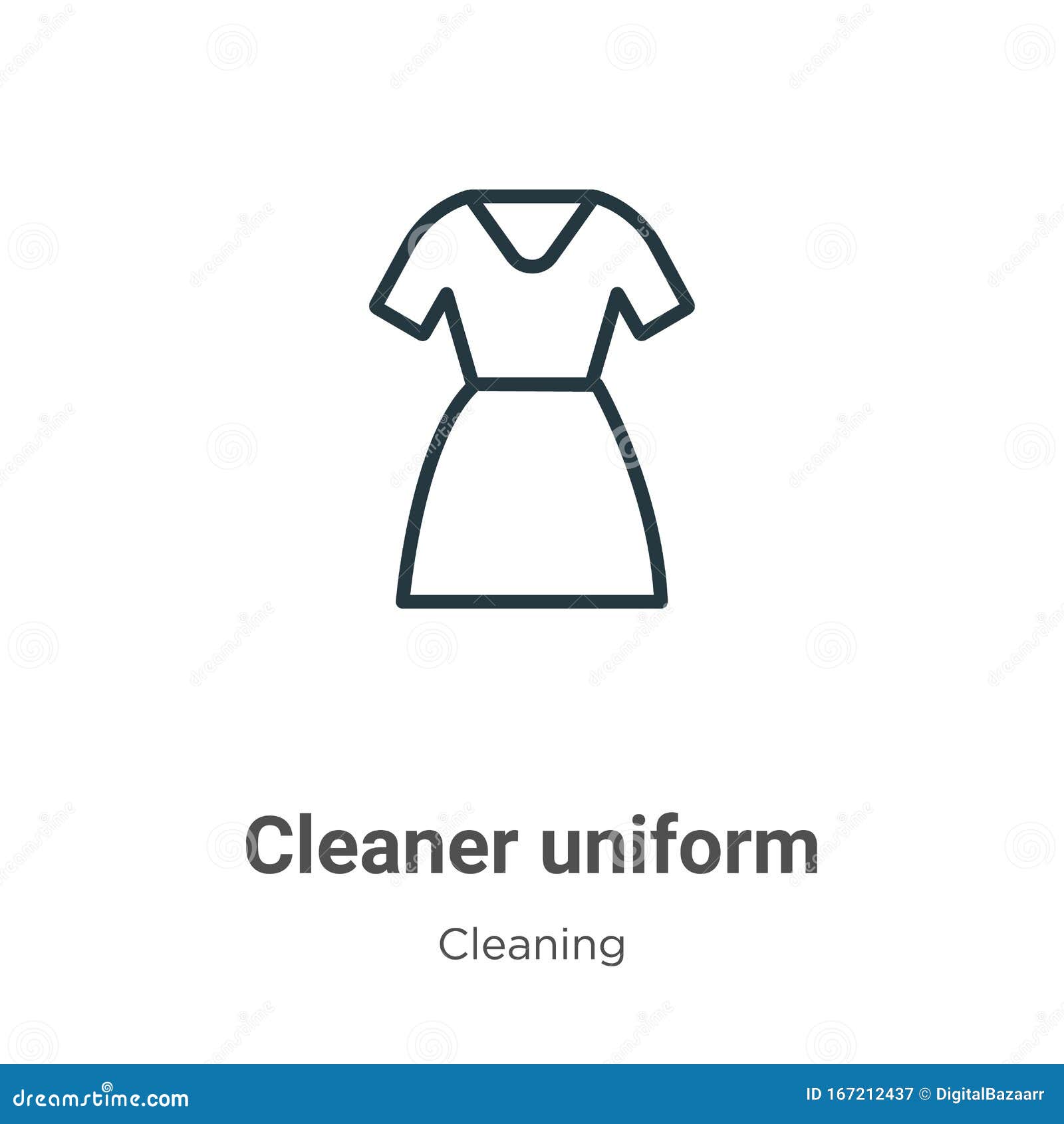 Cleaner Uniform Outline Vector Icon. Thin Line Black Cleaner Uniform ...
