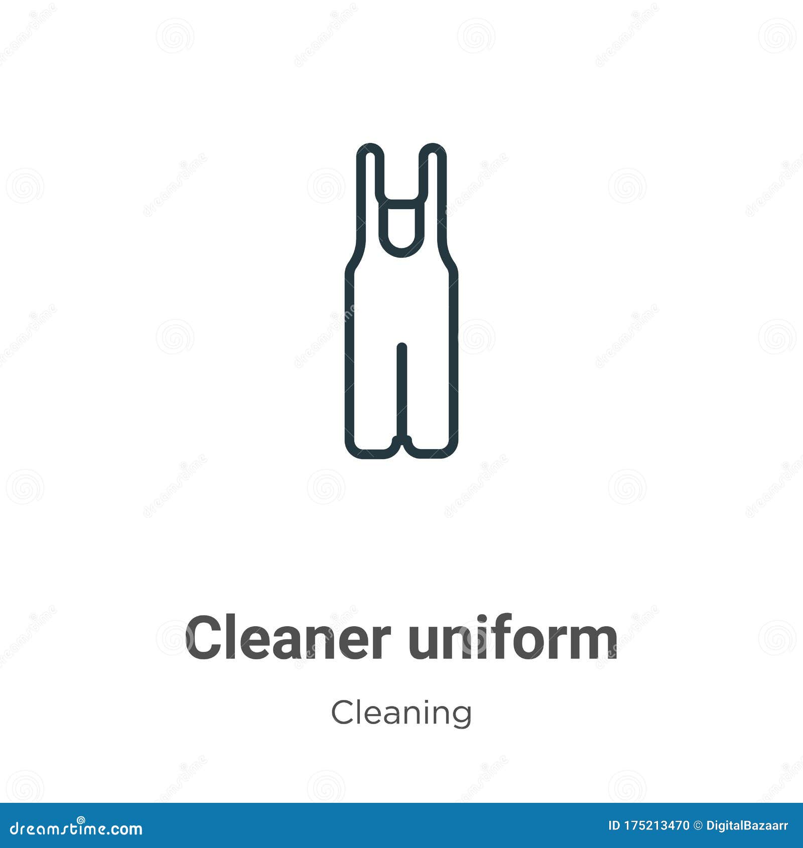 Cleaner Uniform Outline Vector Icon. Thin Line Black Cleaner Uniform ...