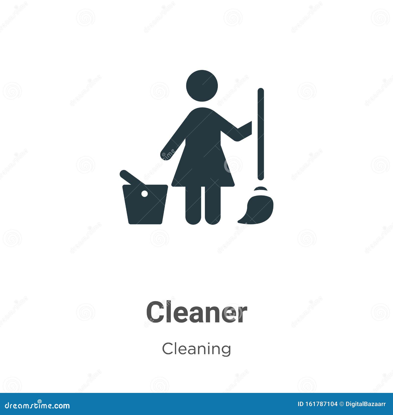 Cleaner Vector Icon on White Background. Flat Vector Cleaner Icon ...
