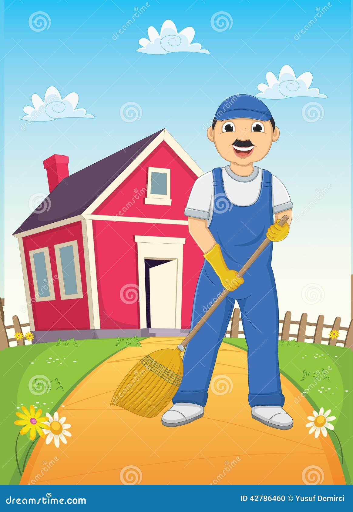 Cleaner Vector Illustration Stock Vector - Illustration of scrub ...
