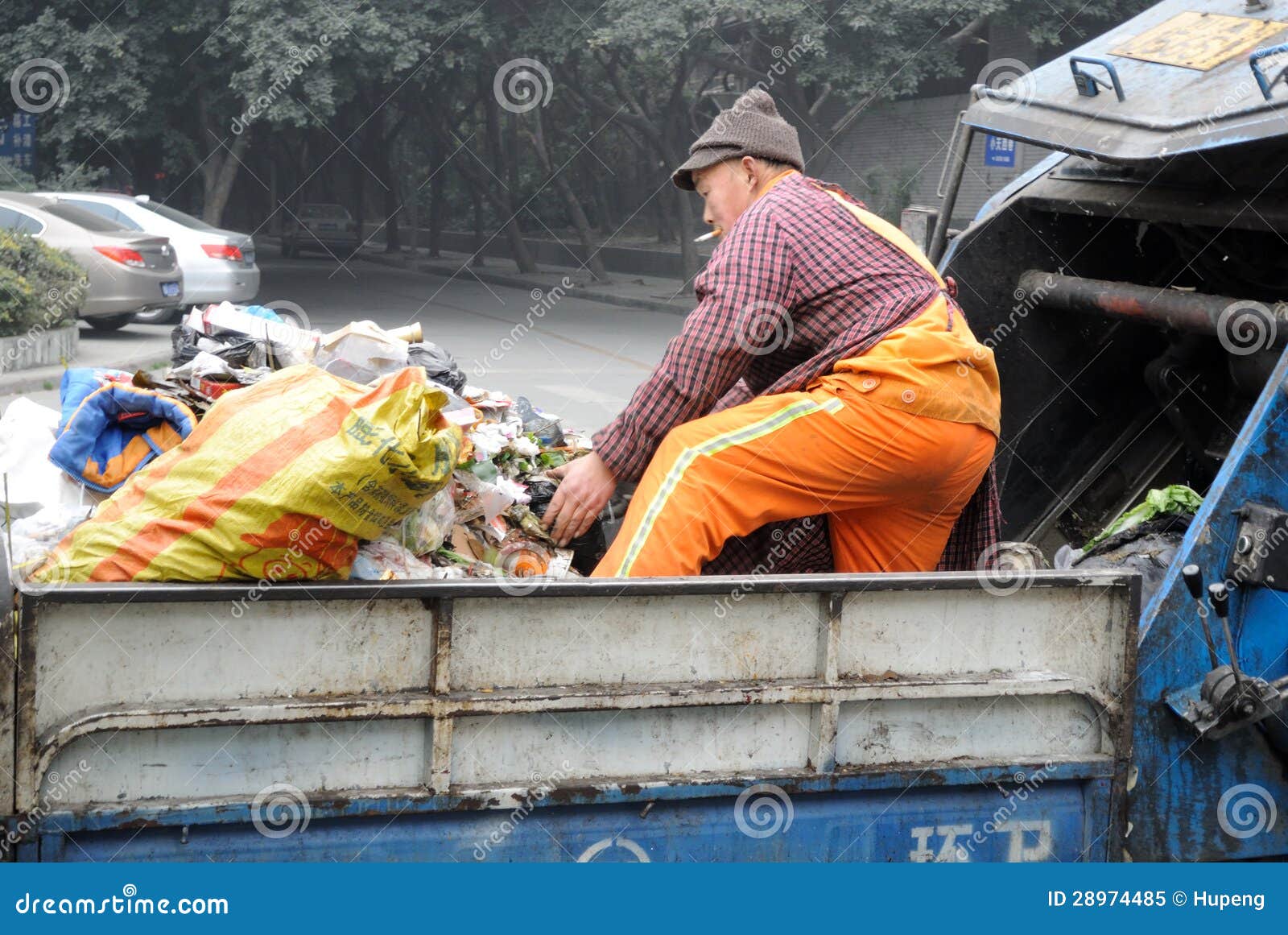 Cleaners are Handling Garbage Editorial Image - Image of asphalt ...
