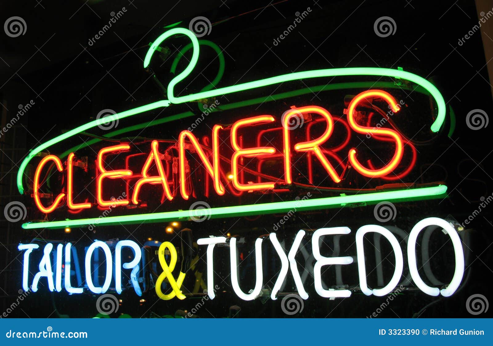 Cleaners Neon Sign stock photo. Image of white, neon, business - 3323390