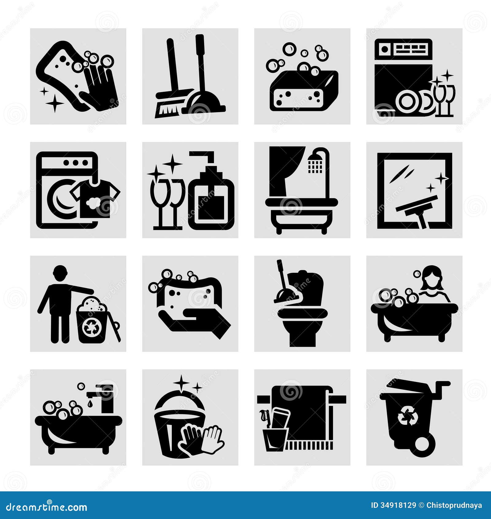 Cleaning black icons stock illustration. Illustration of sanitation ...