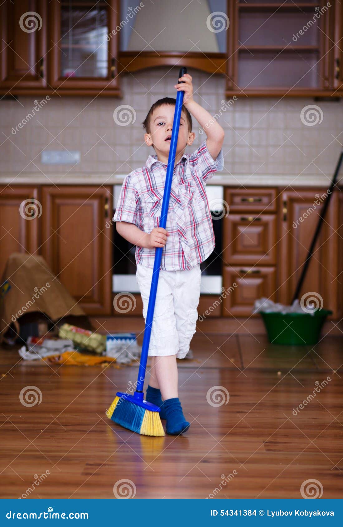 Cleaning. Boy Doing Housework Stock Photo - Image of duty, activity ...